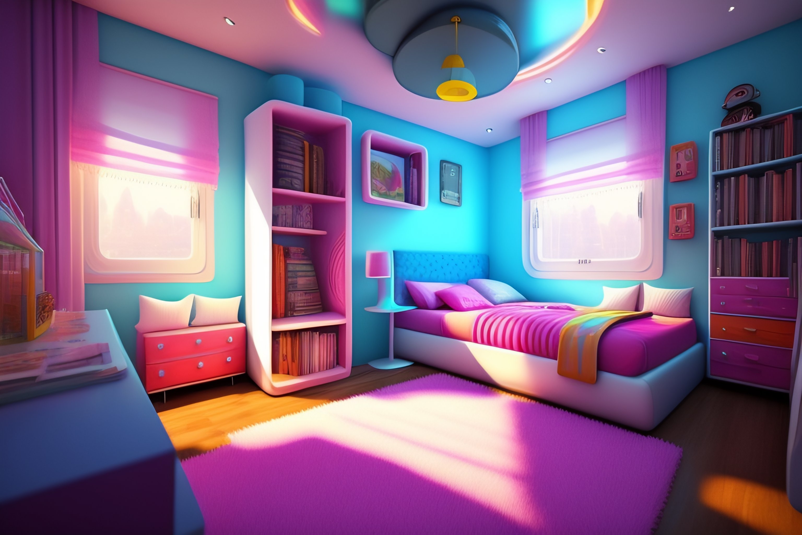 Lexica - Cute gamer girl theme,bedroom , the room is messy and ...