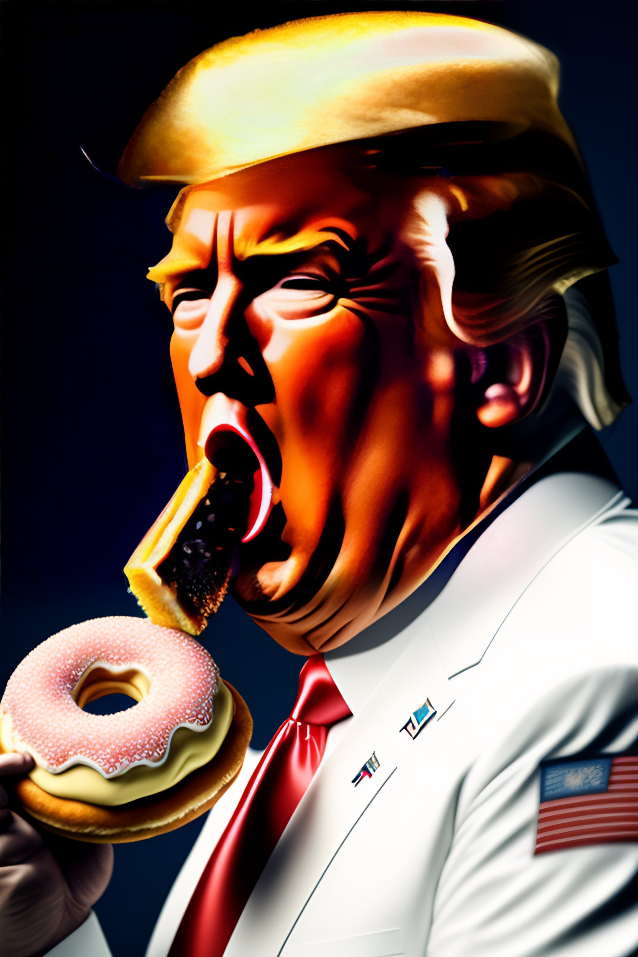 Lexica - Donald Trump eating a donut
