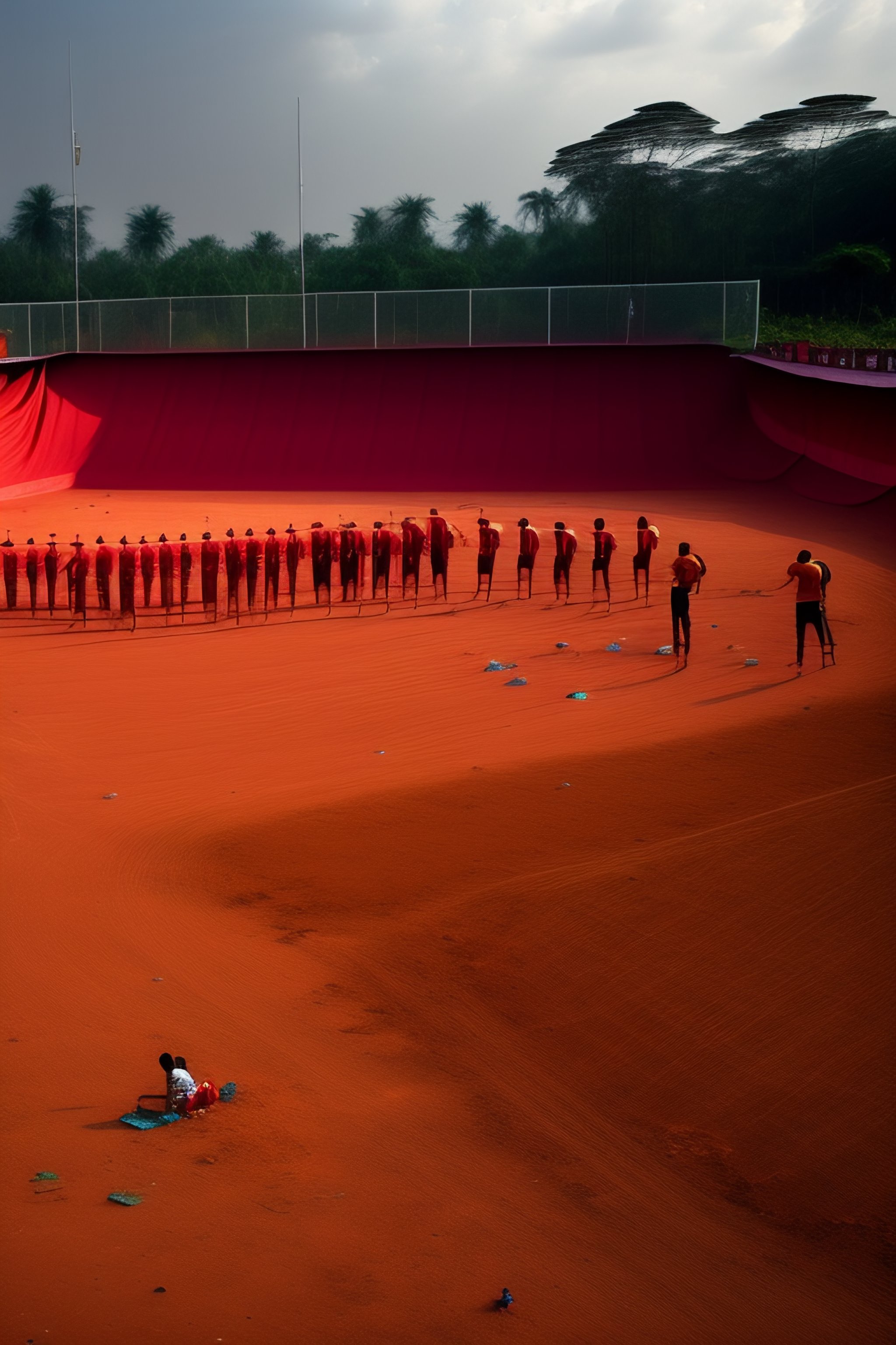 Lexica - Liverpool players stands on the sidelines of a dusty ...