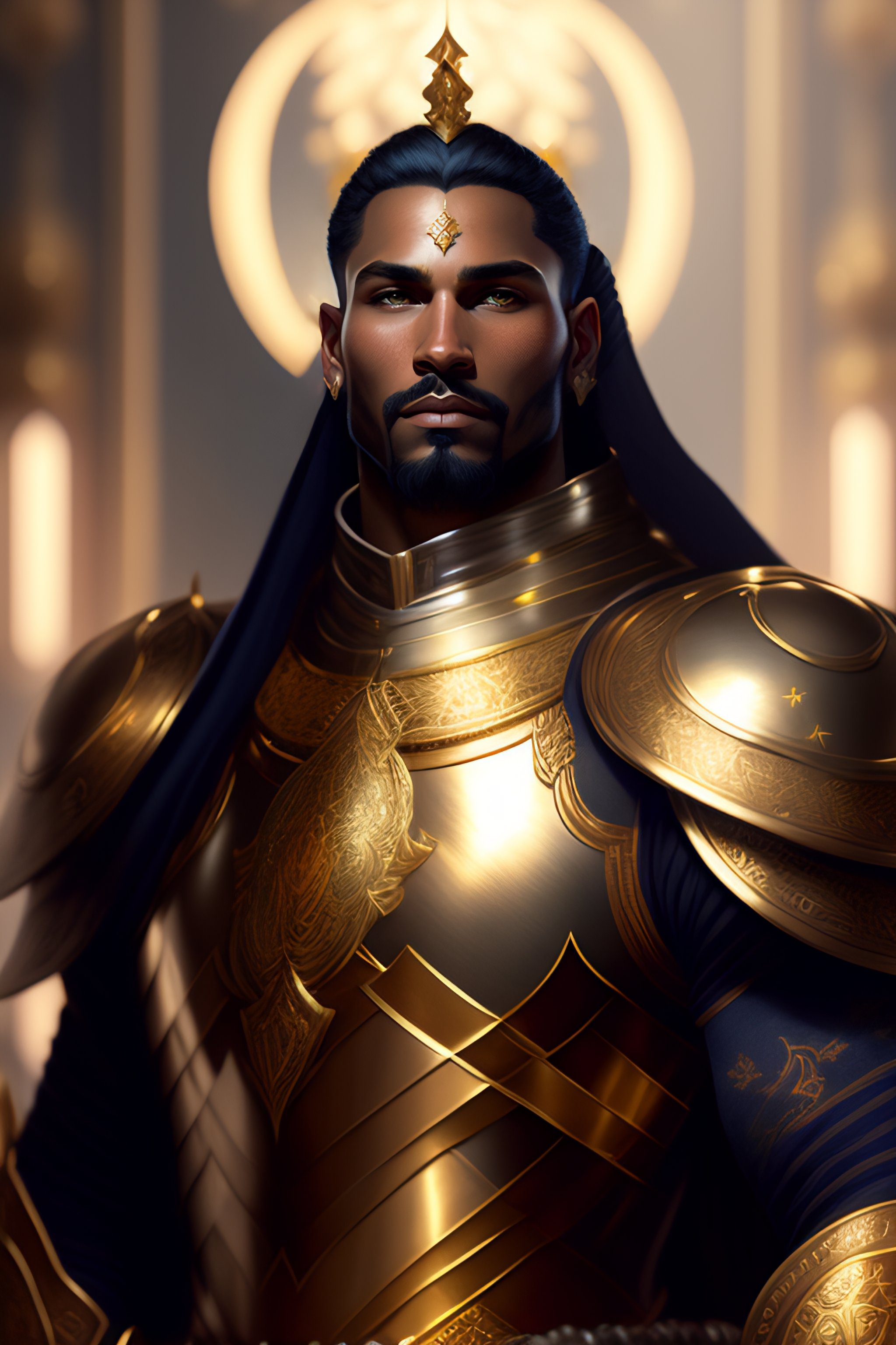 Lexica - Painted portrait of man as a paladin, intricate armor, d&d ...