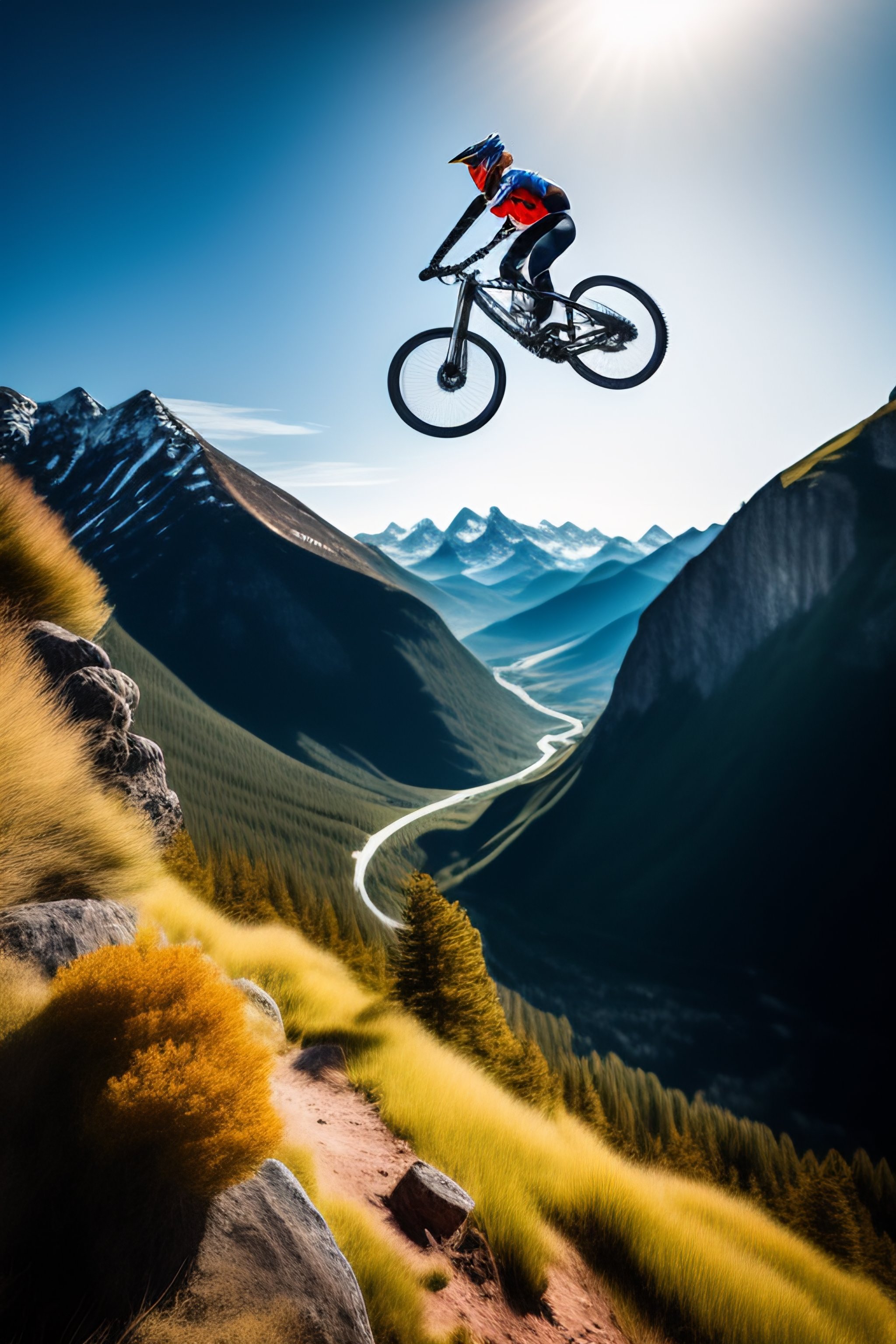 Lexica - Graphic image of a mountain bike jumping in mid air