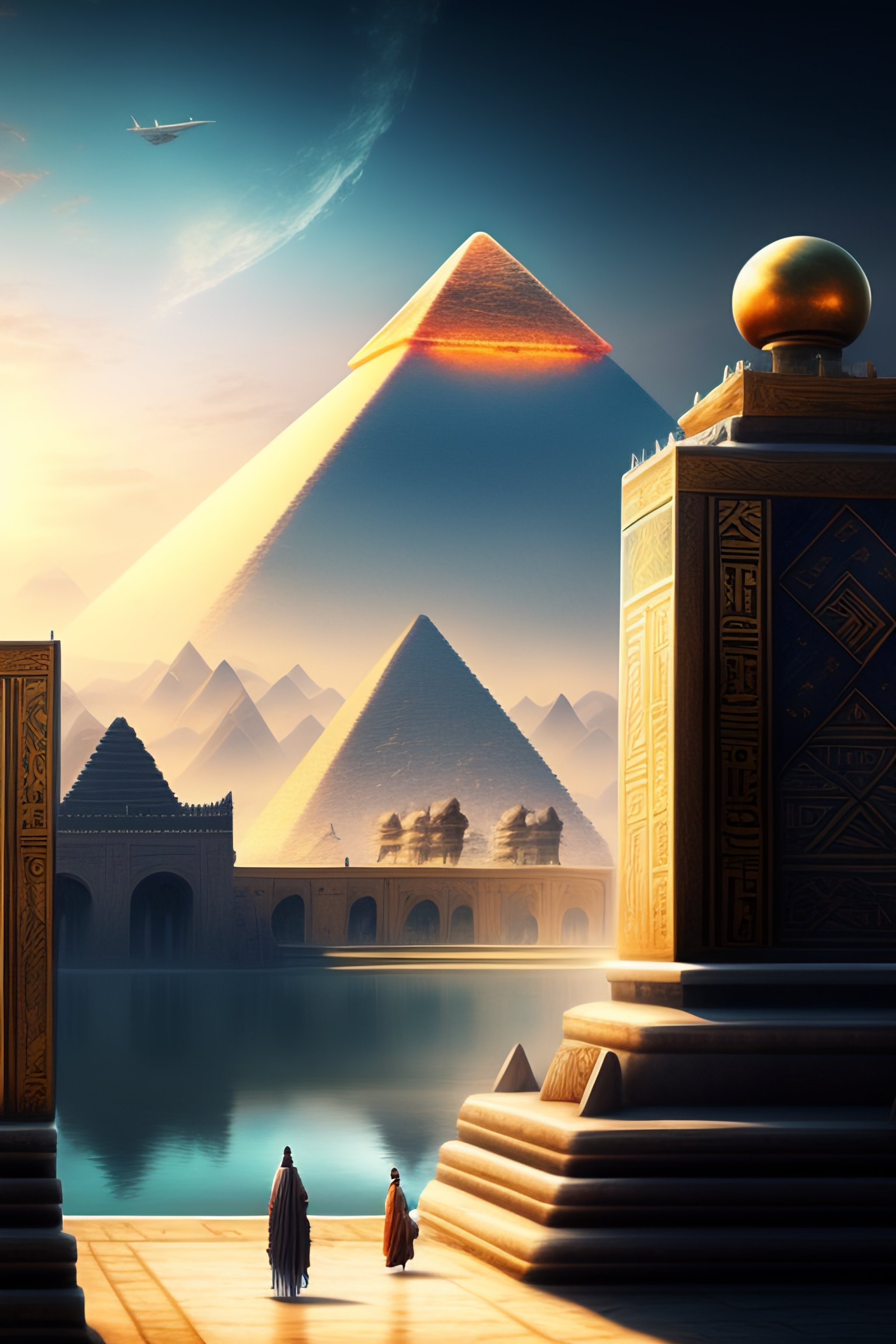 Lexica - A very distant view of a single white glowing magical great ...