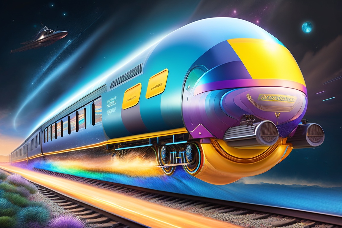 Lexica - Flying inter galaxy train made of shoes , space shoes