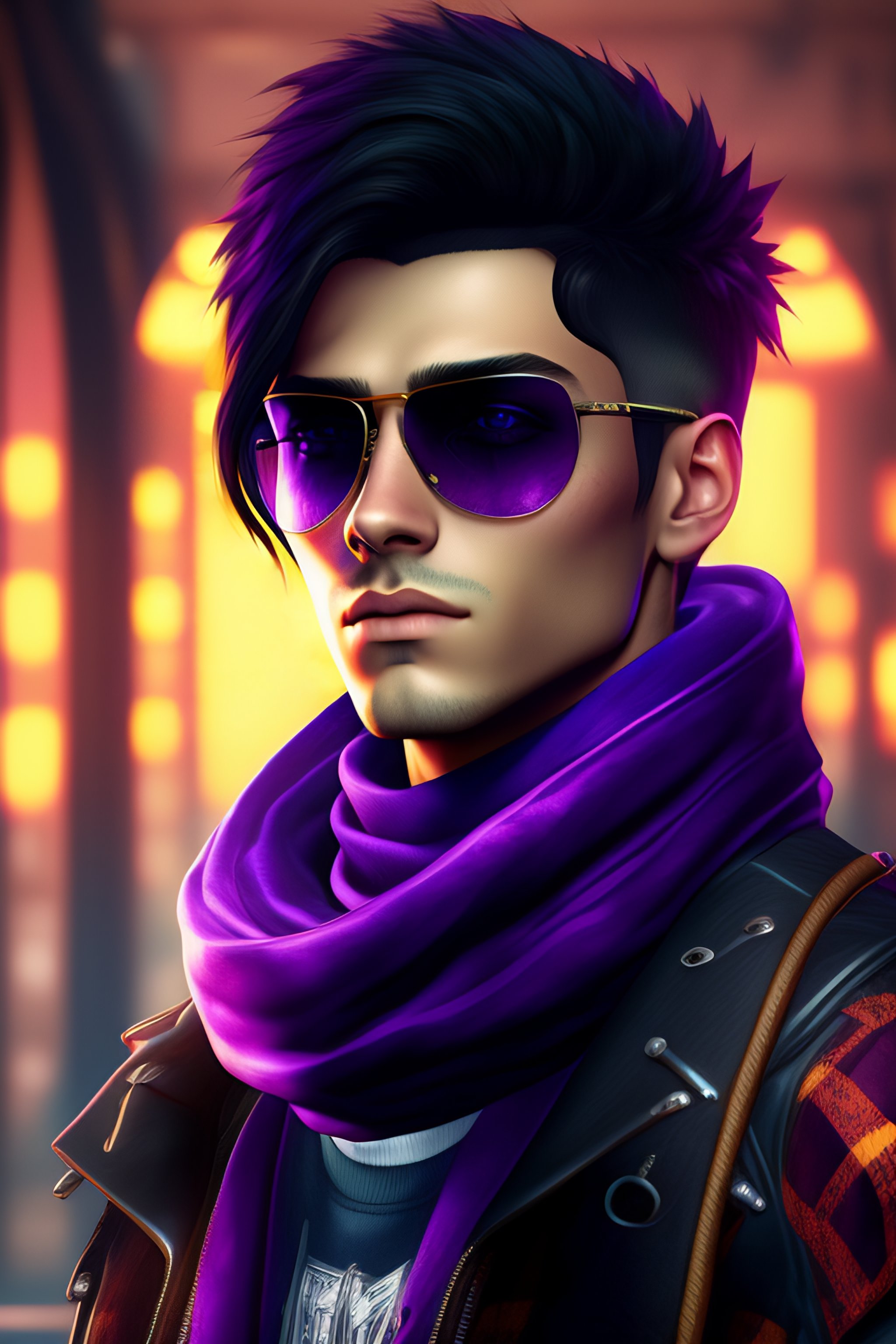 Lexica - Highly detailed portrait of a sewer emo punk student, blue ...