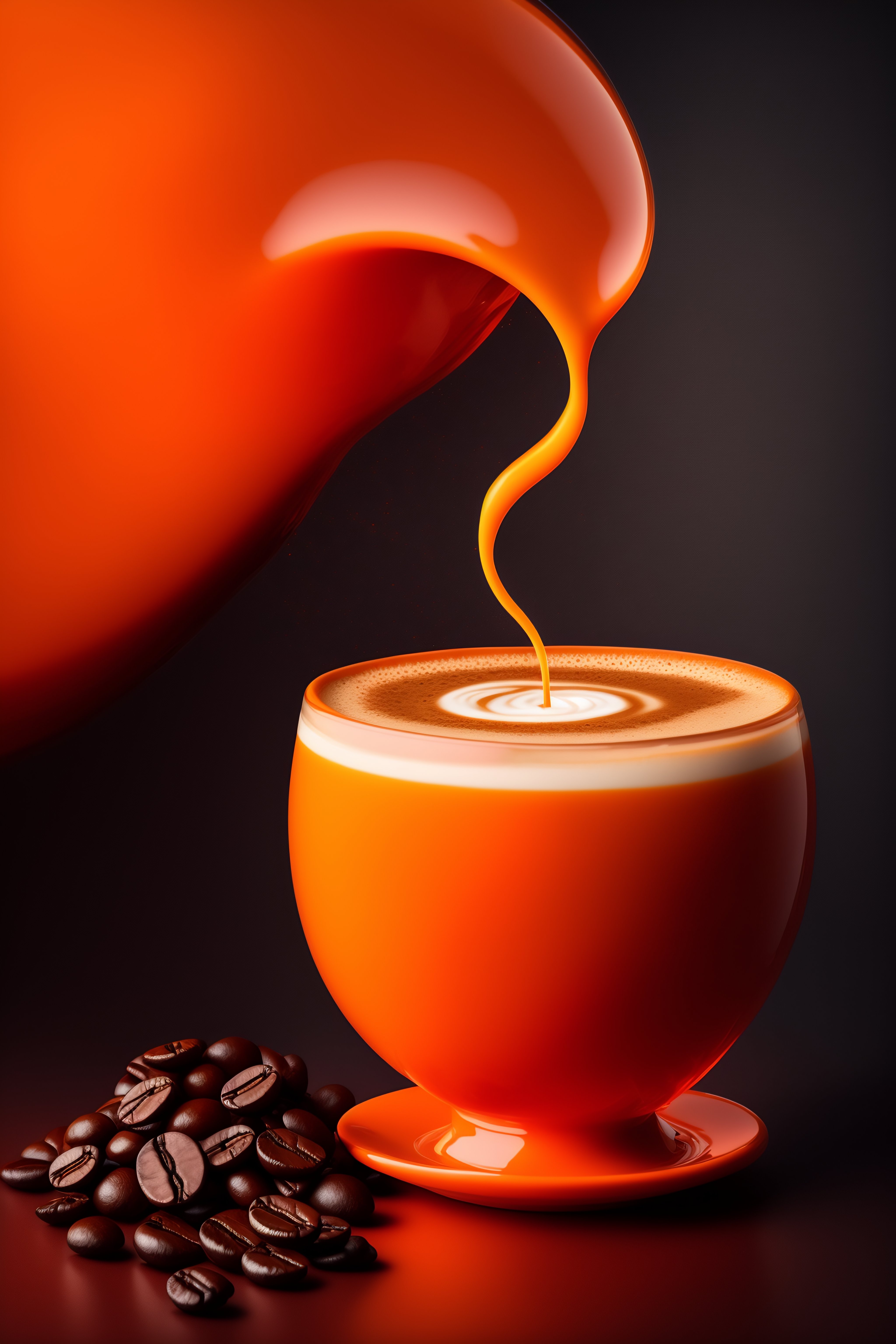 Lexica - Coffee social media post digital design 4k orange color