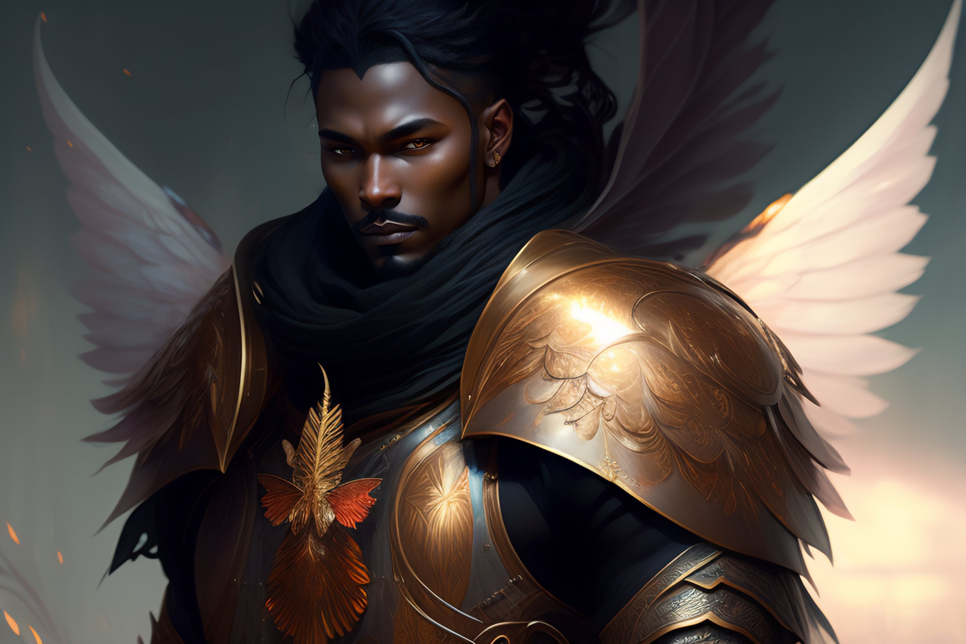 Lexica - Man wearing butterfly armor, darkness, dark lighting ...