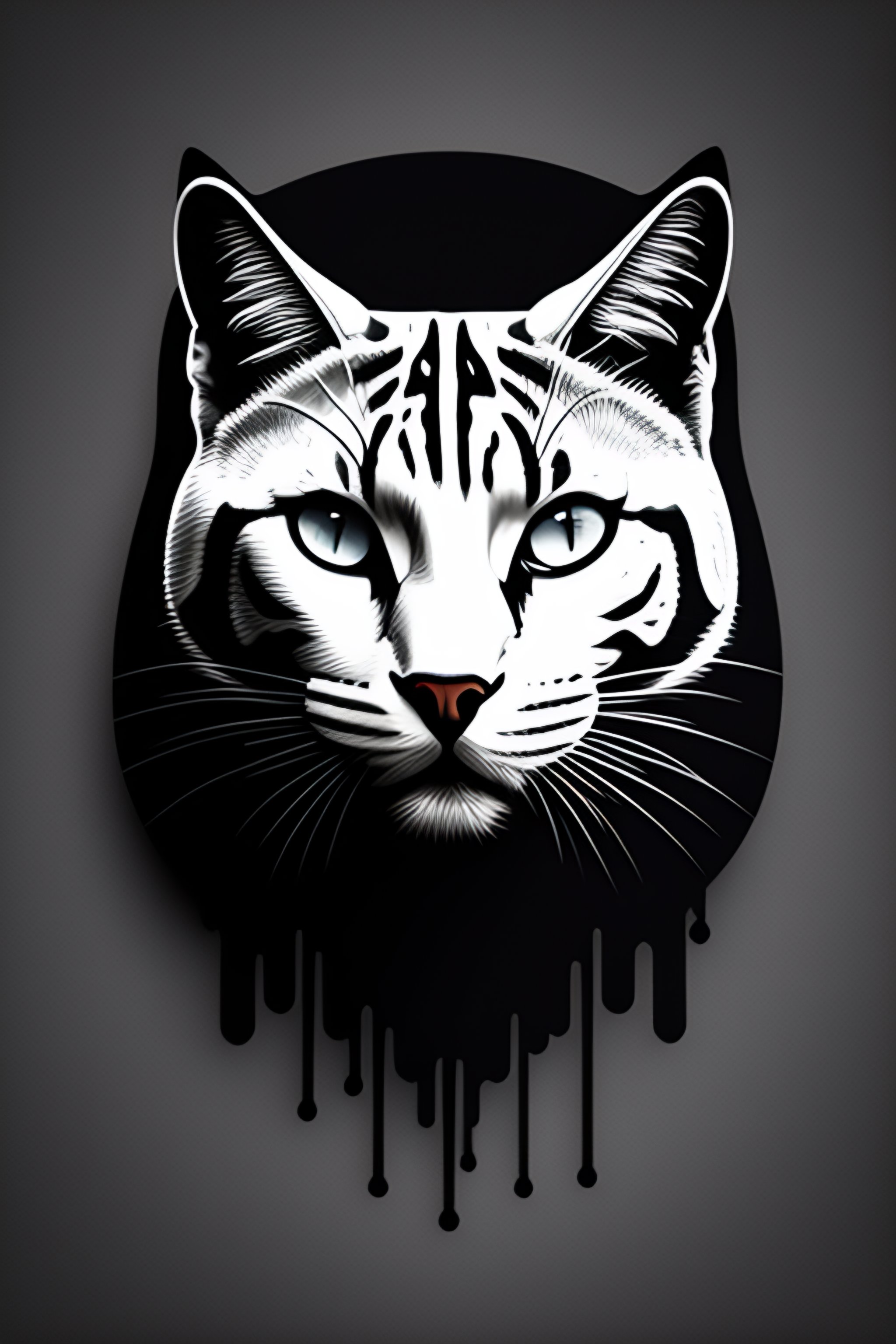 Lexica - Simple cat face logo black and white