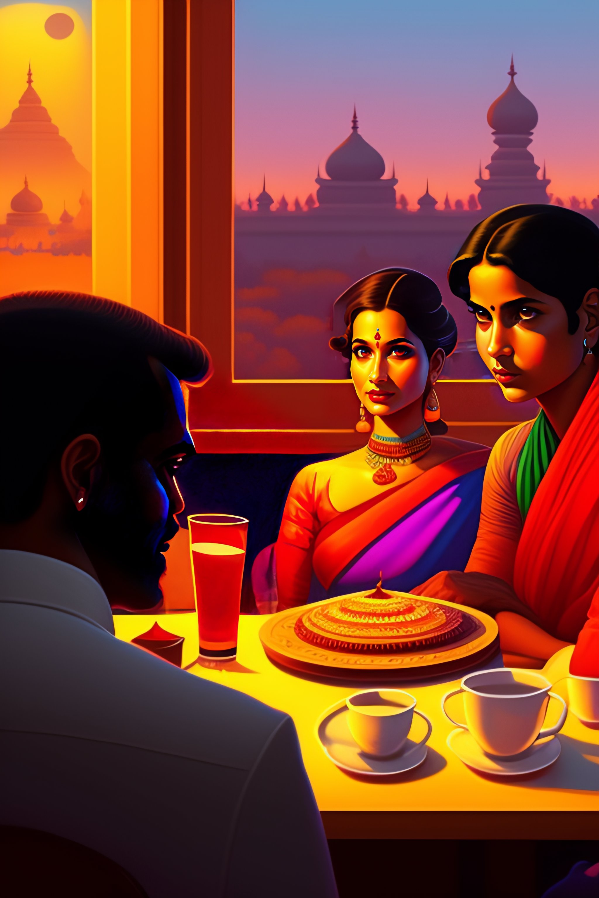 Lexica - Seinfeld indian restaurant party, digital art, illustration ...