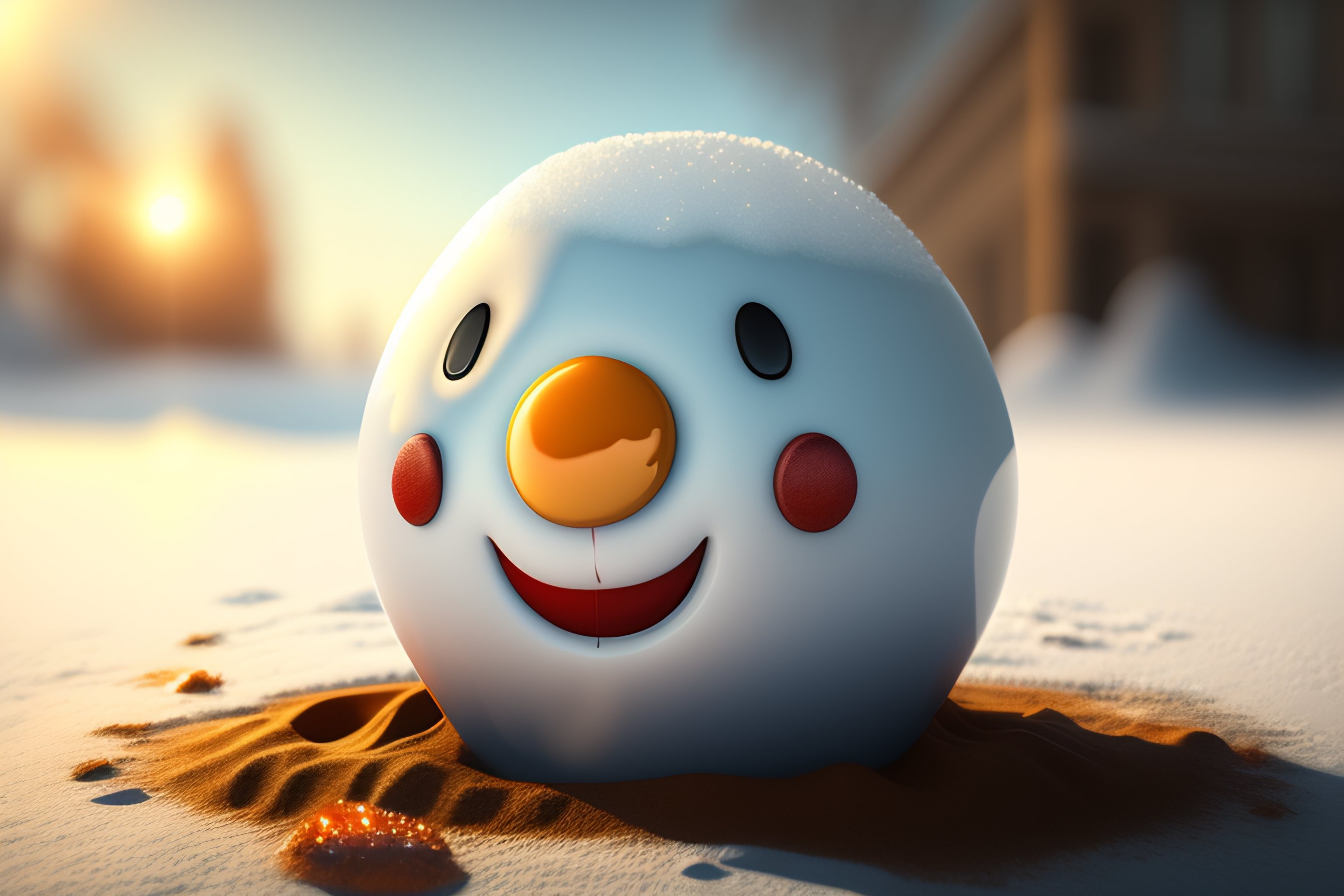 Lexica - Despair, sad, frowning sad melting snowman under the sun ...