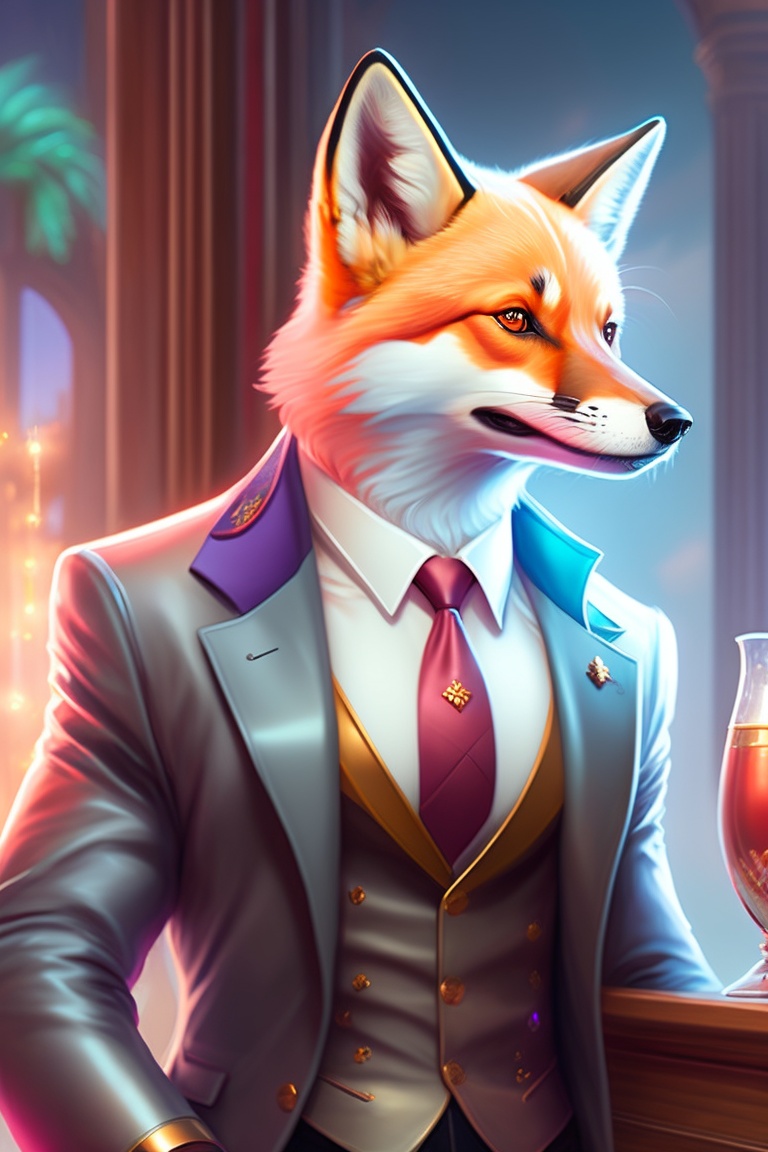 Lexica - Anthro furry humanoid fox, casino, money, three piece suit ...