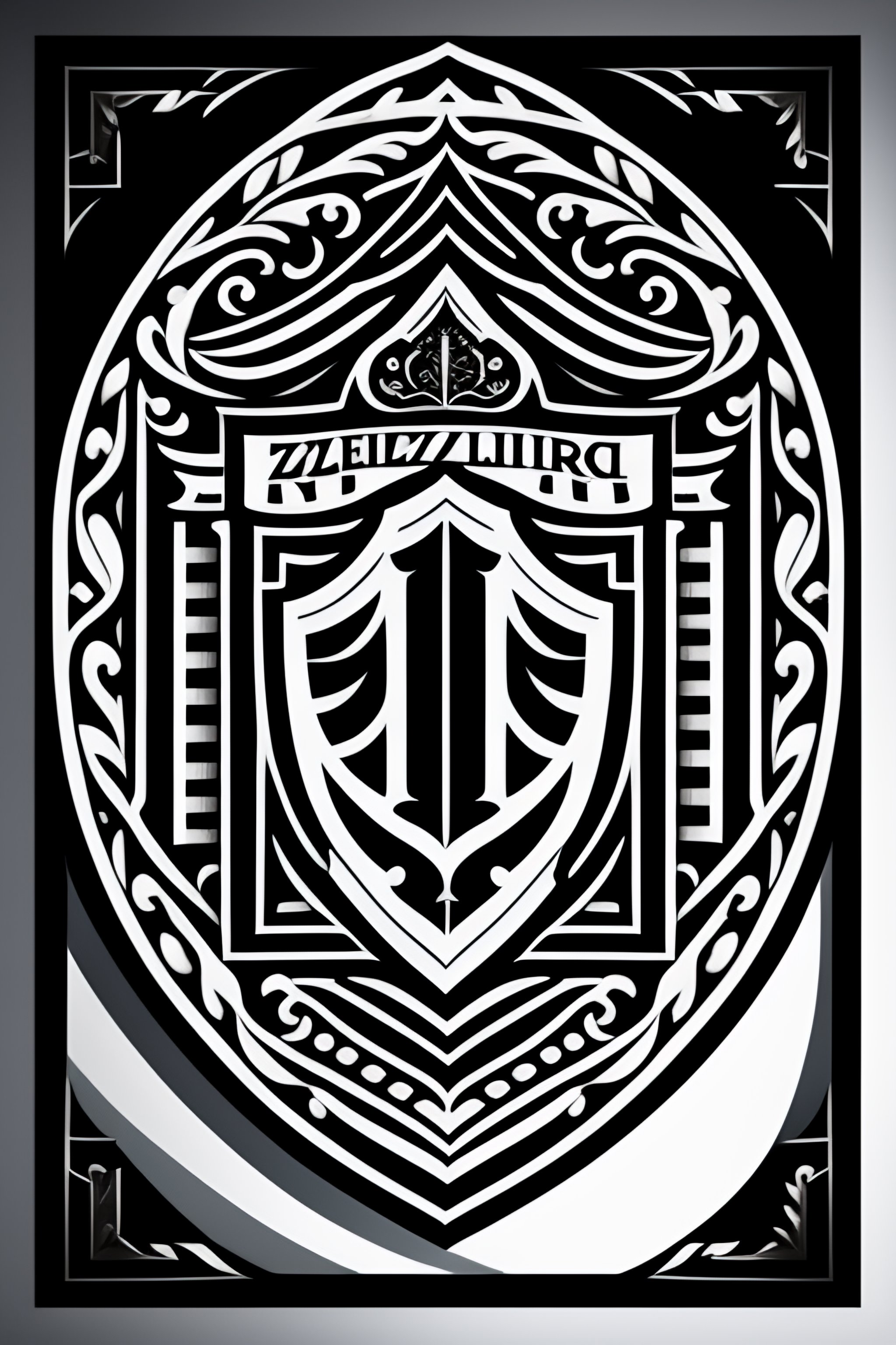 Lexica - Heraldic coat of arms frame, zulu shield at the center, black ...