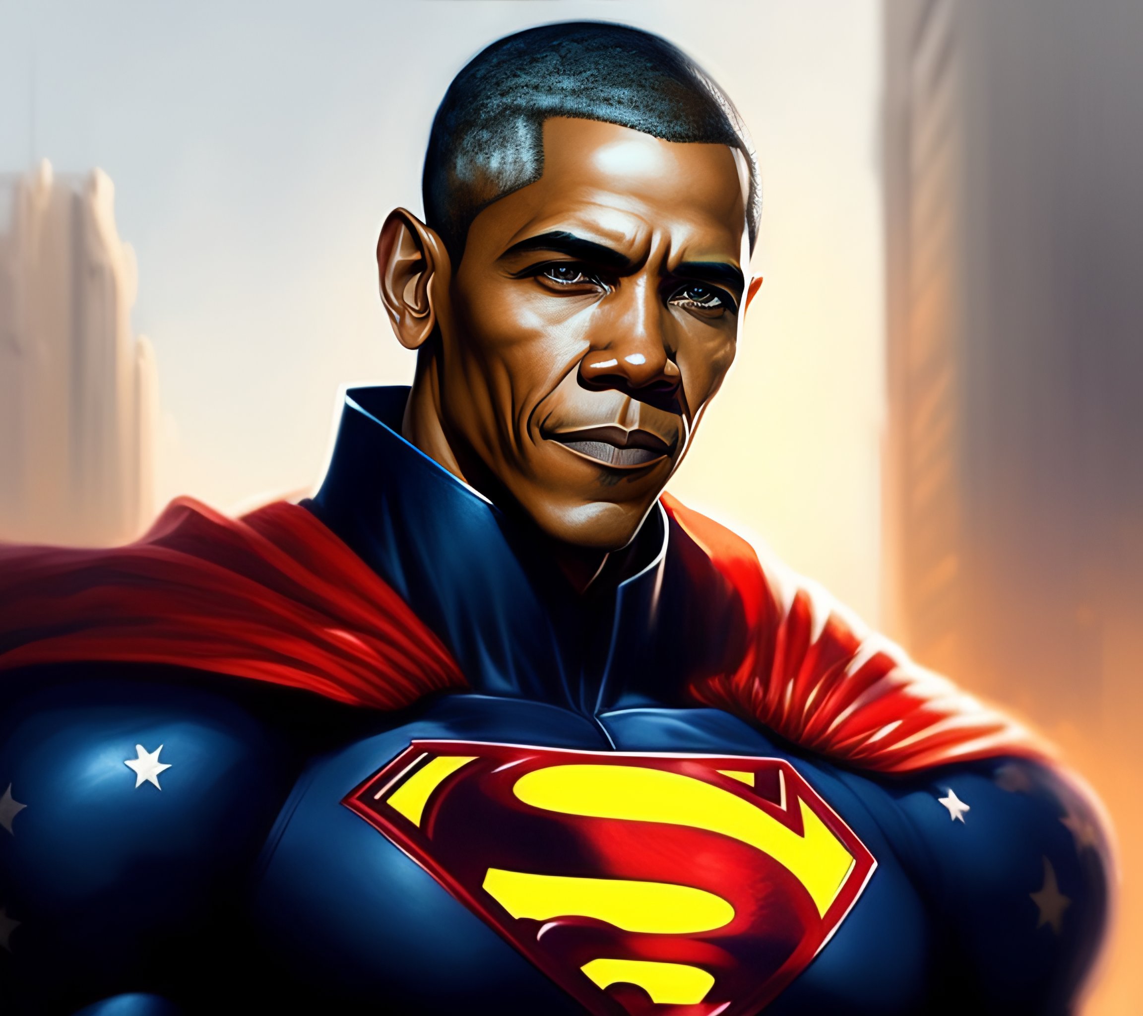 Lexica - Portrait of a obama superman, epic, tragic, military art ...