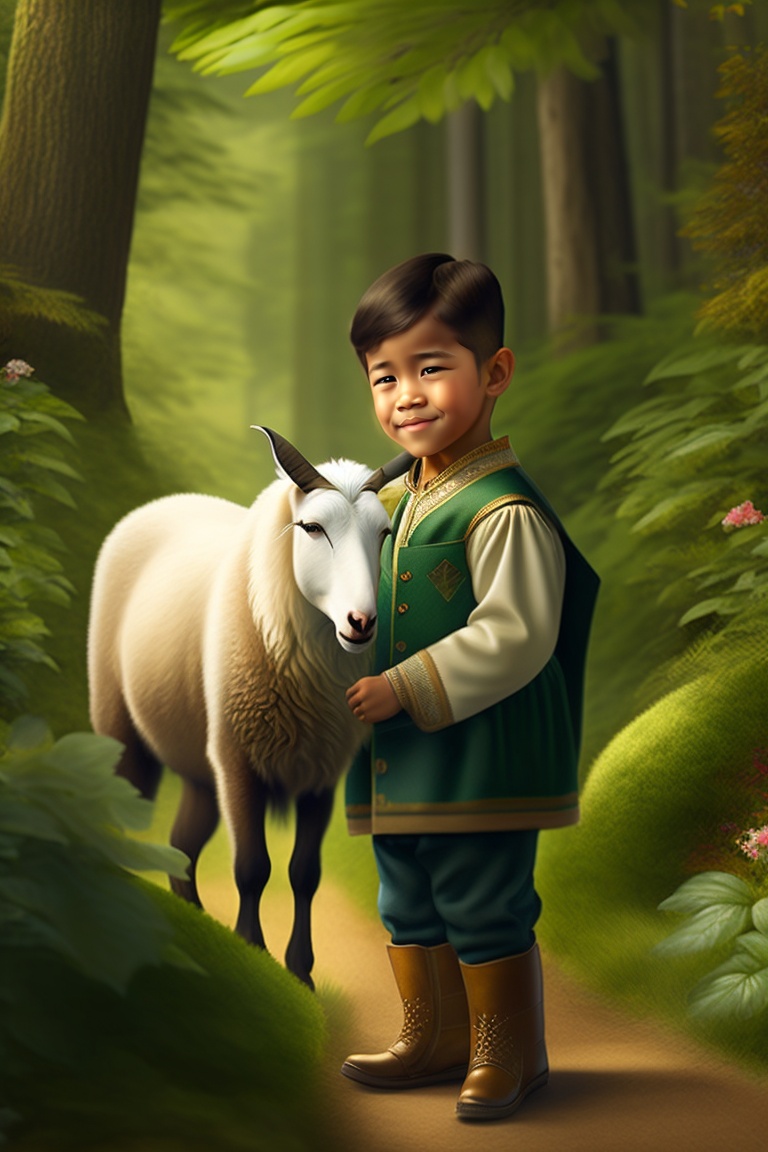 Lexica - An image of the shepherd boy in a rustic setting, tending to ...