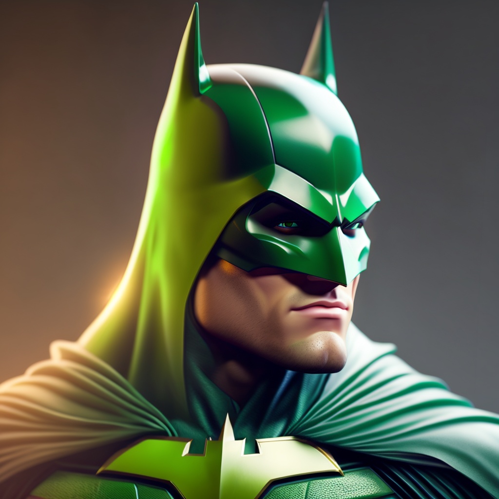 Lexica - Batman wearing green colour extra detail, 8k uhd