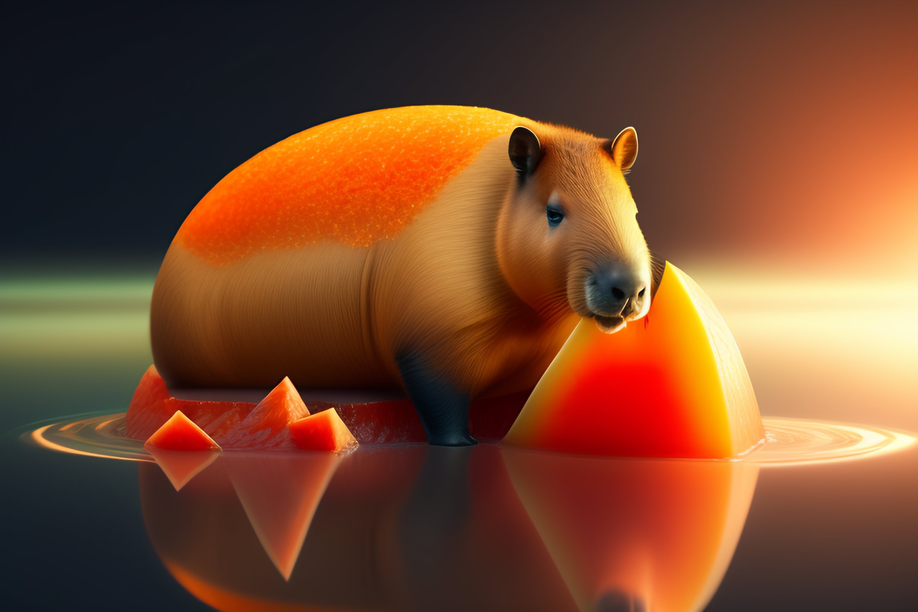 Lexica - A capybara floating in the oceon resting its head on a ...