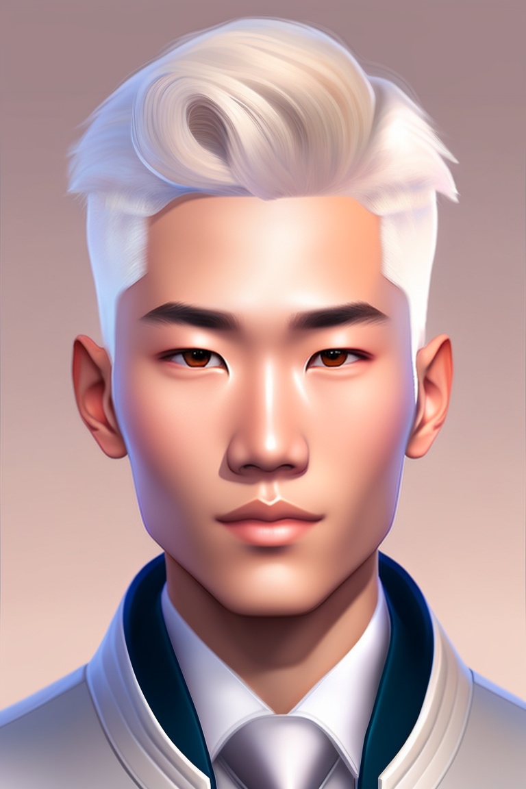 Lexica - Paint a digital art 25 year old Chinese boy with light peach ...