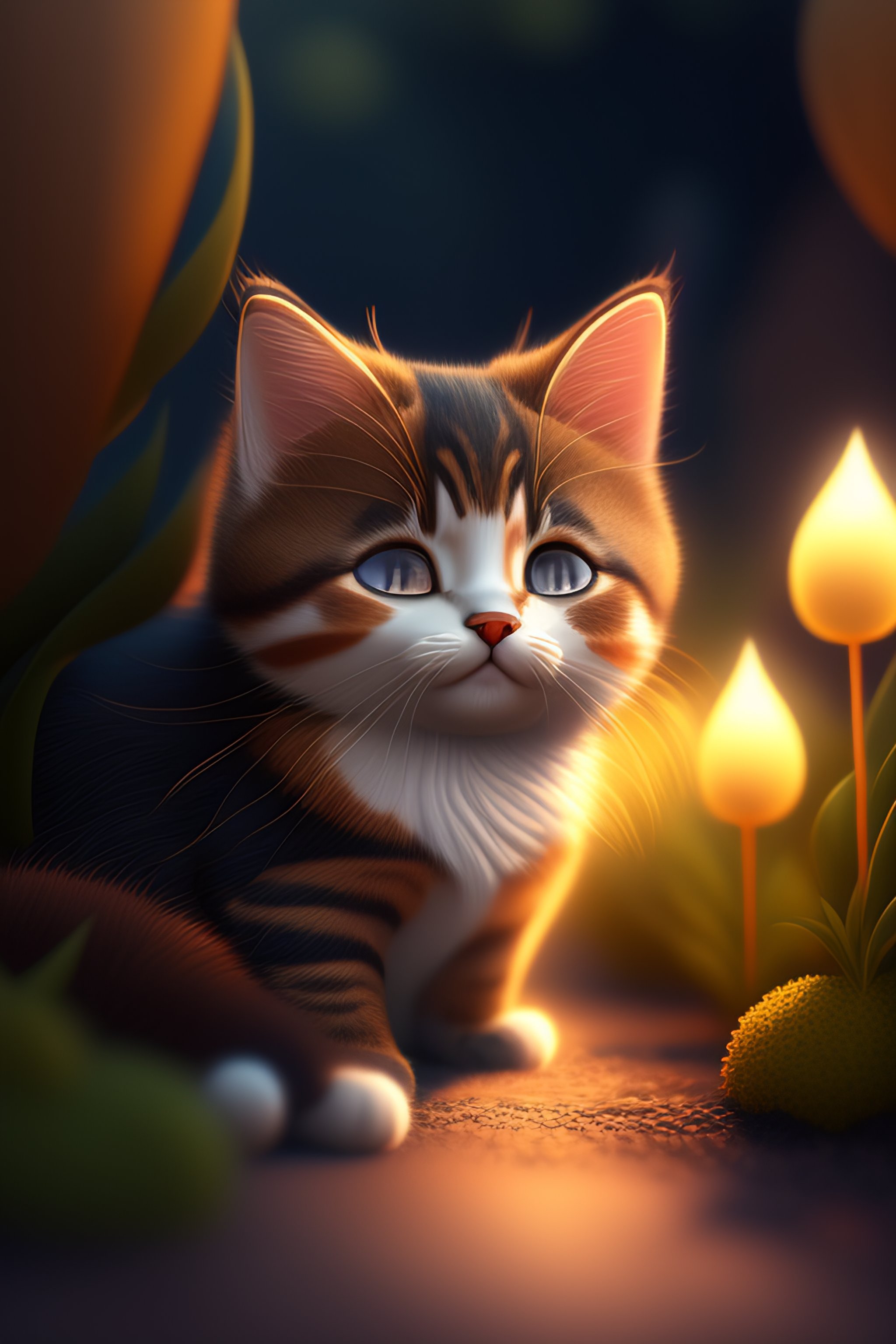 Lexica - Cute small cat sleeping in a yard ,unreal engine, cozy indoor ...