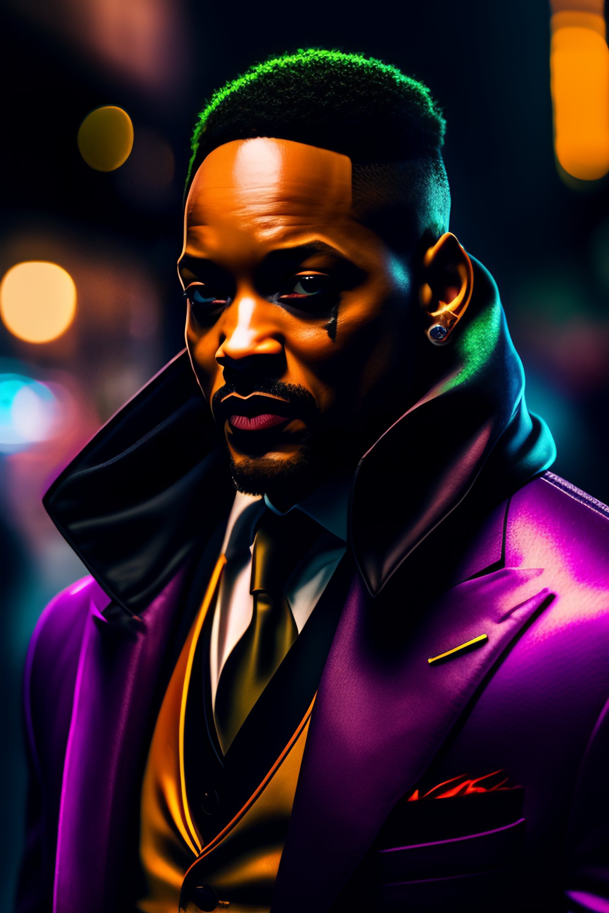 Lexica - Will smith as the joker wearing in black joker hood styled ...