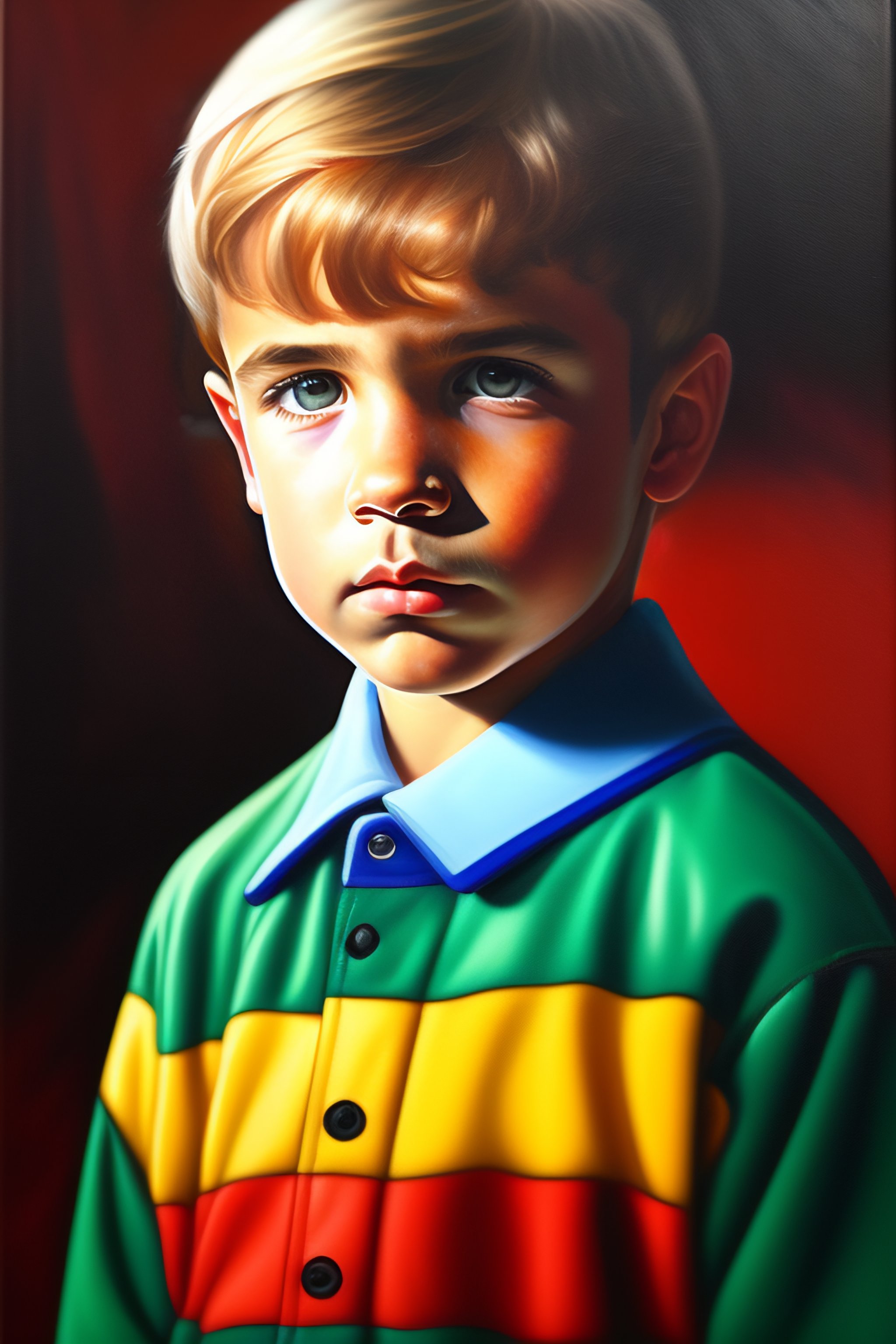 Lexica - Rich and sad kid, Oil painting