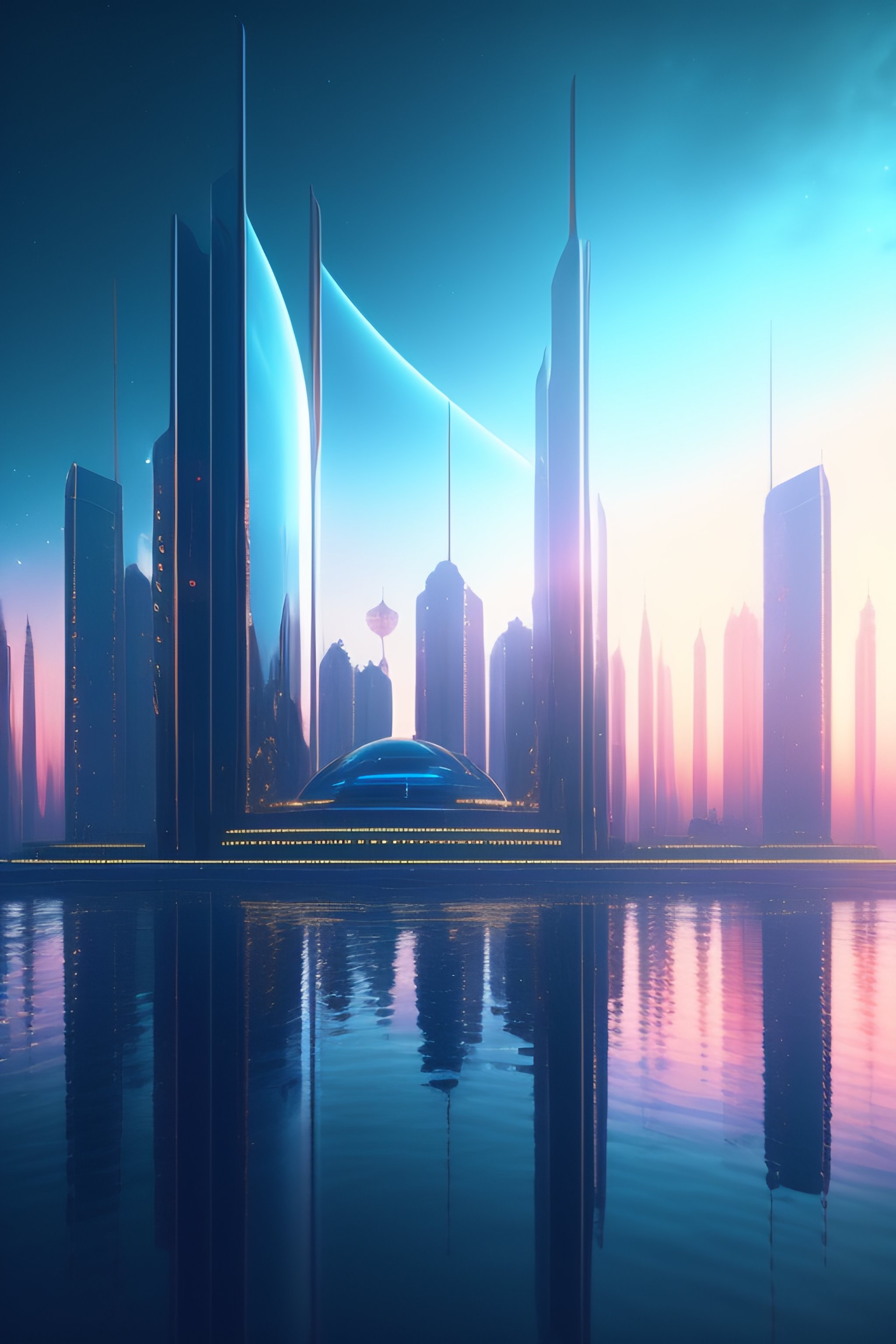 Lexica - Cyberpunk city, galaxy, stars, glass dome, hyperrealistic ...