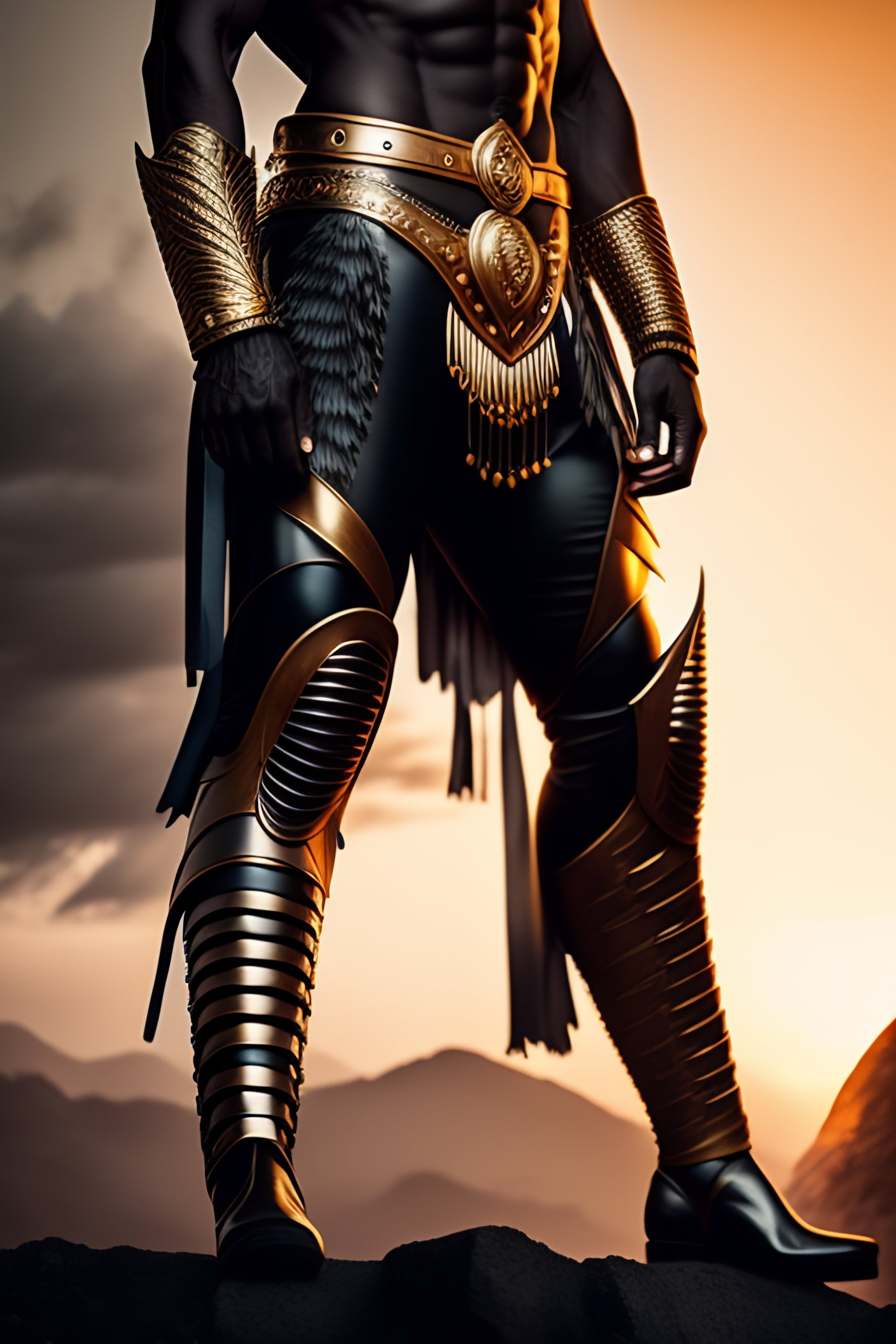 Lexica - Amazon warrior in leather pants, posing