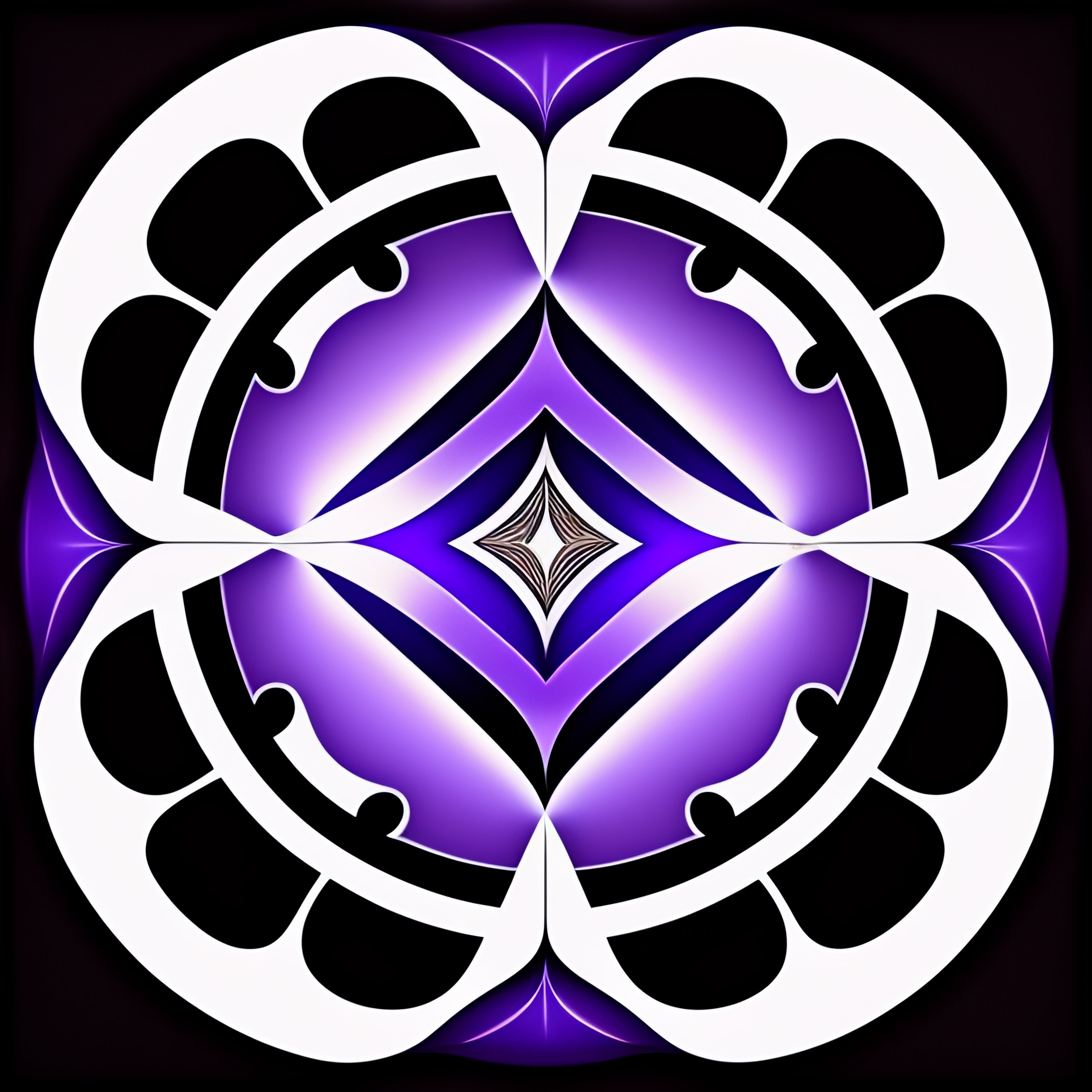Lexica - Geometric patterns, black heart, white square, blue circle, purple triangle, high contrast