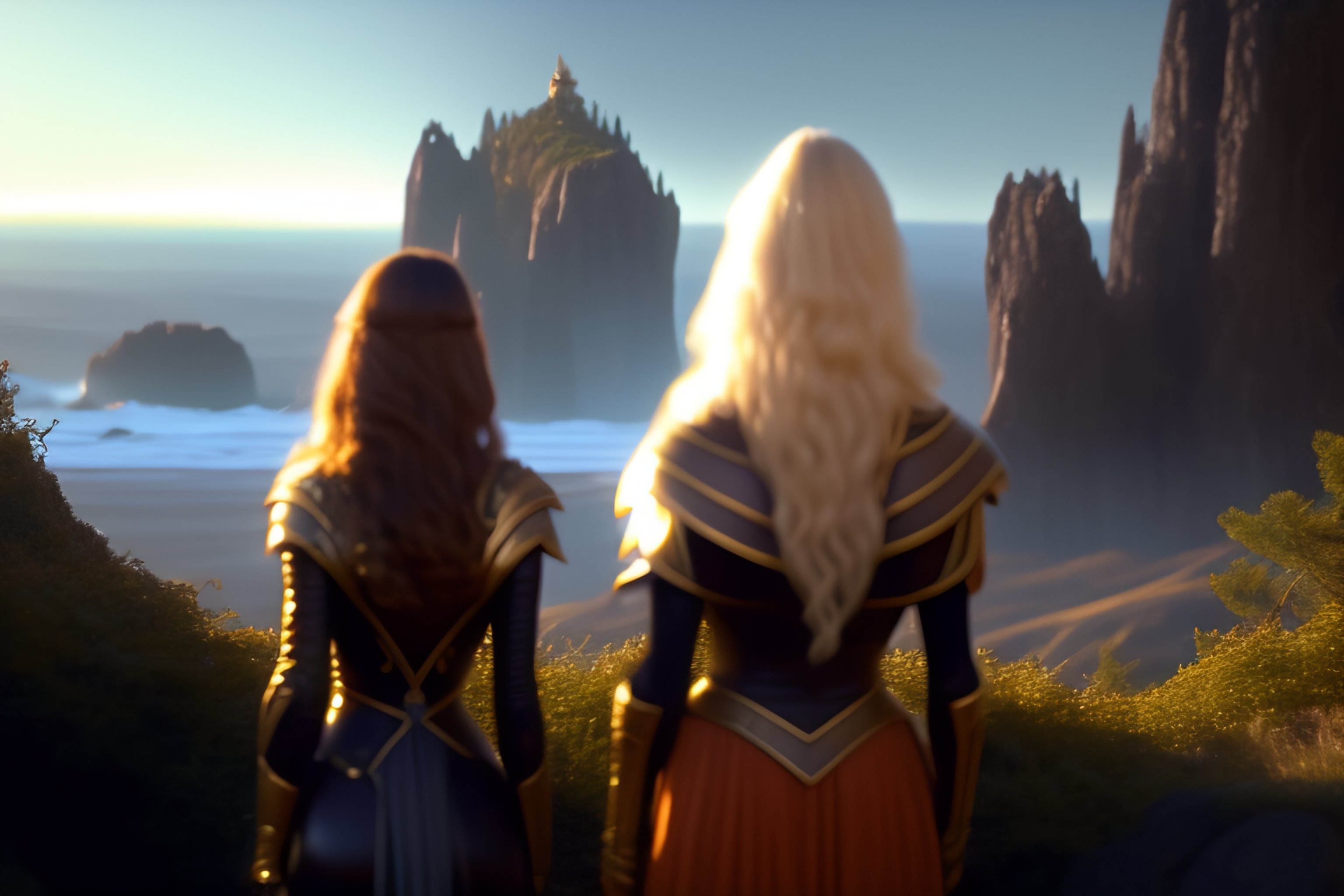 Lexica - Prometheus is an angel with long hair, with other blonde twin ...