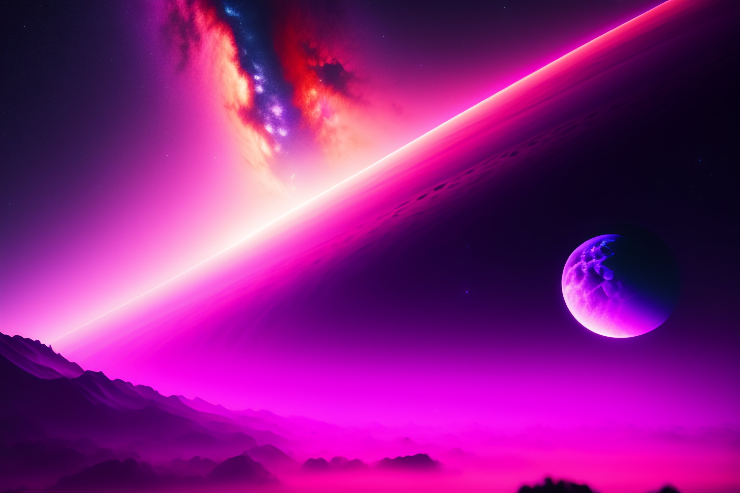 Lexica - Space, singularity, many pink color, many purple color ...