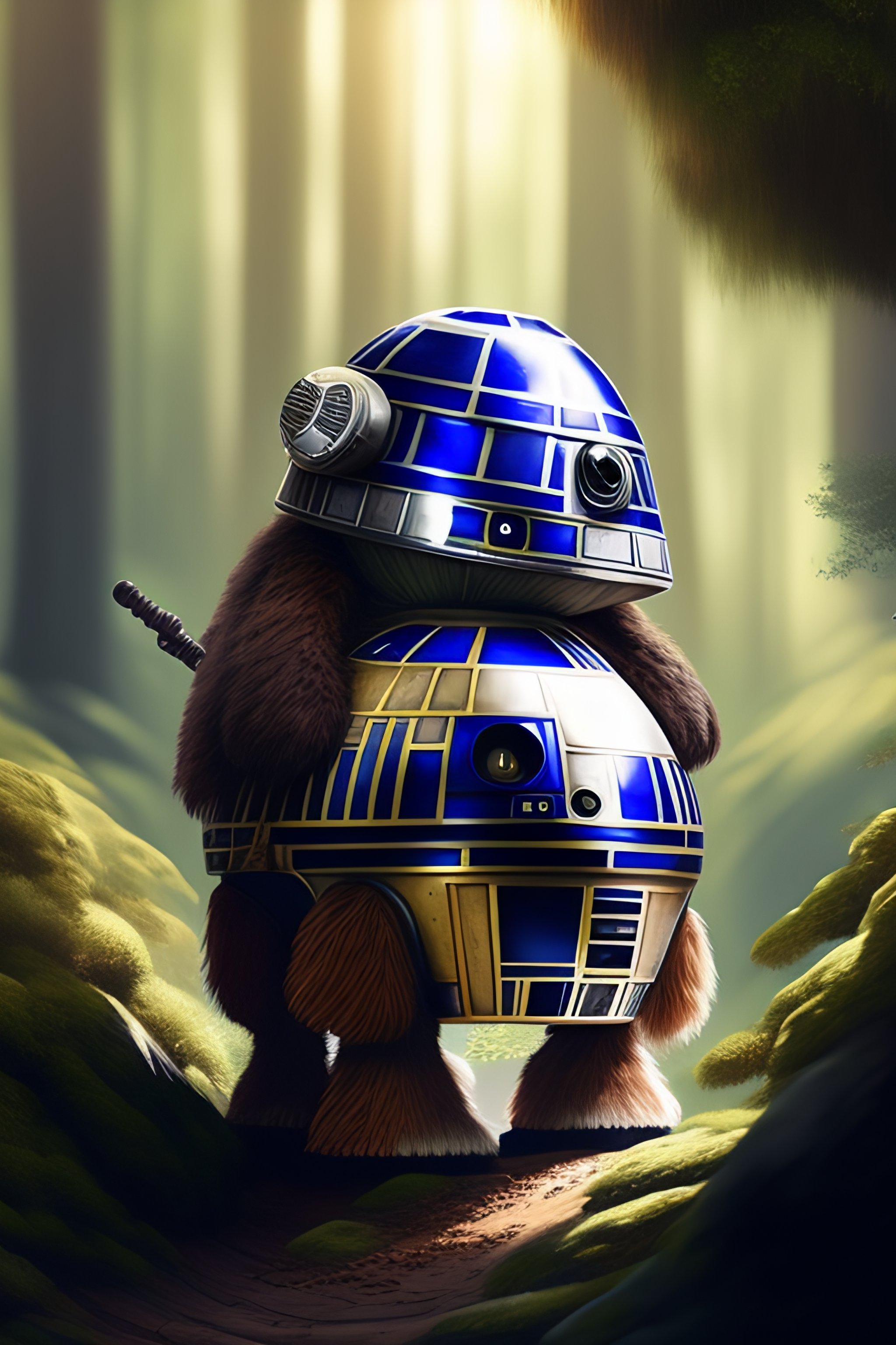 Lexica - An Ewok riding R2D2. Key Art. Fantasy Illustration. award ...
