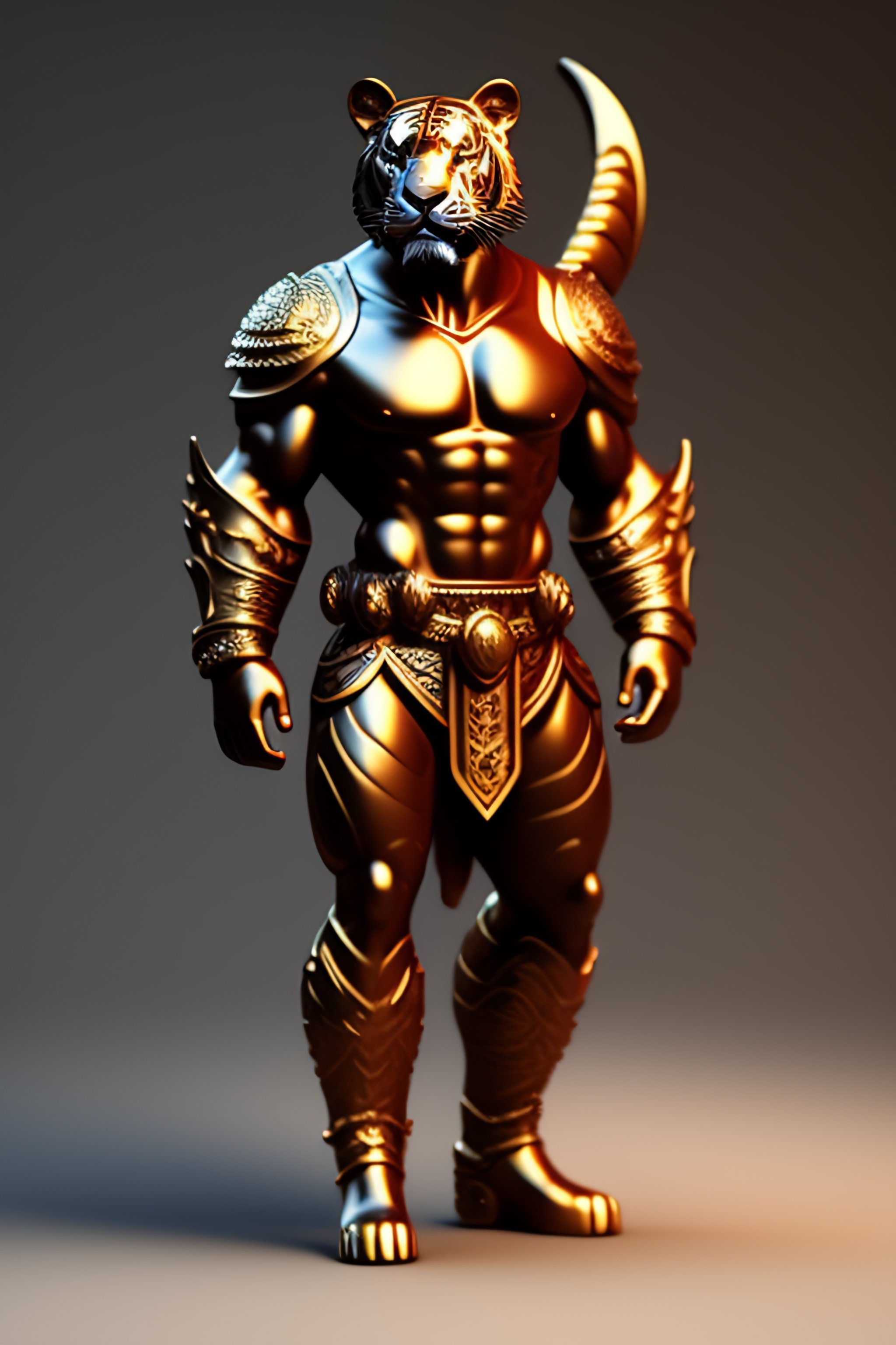 Lexica - 3d humanoid Tiger virgol warrior