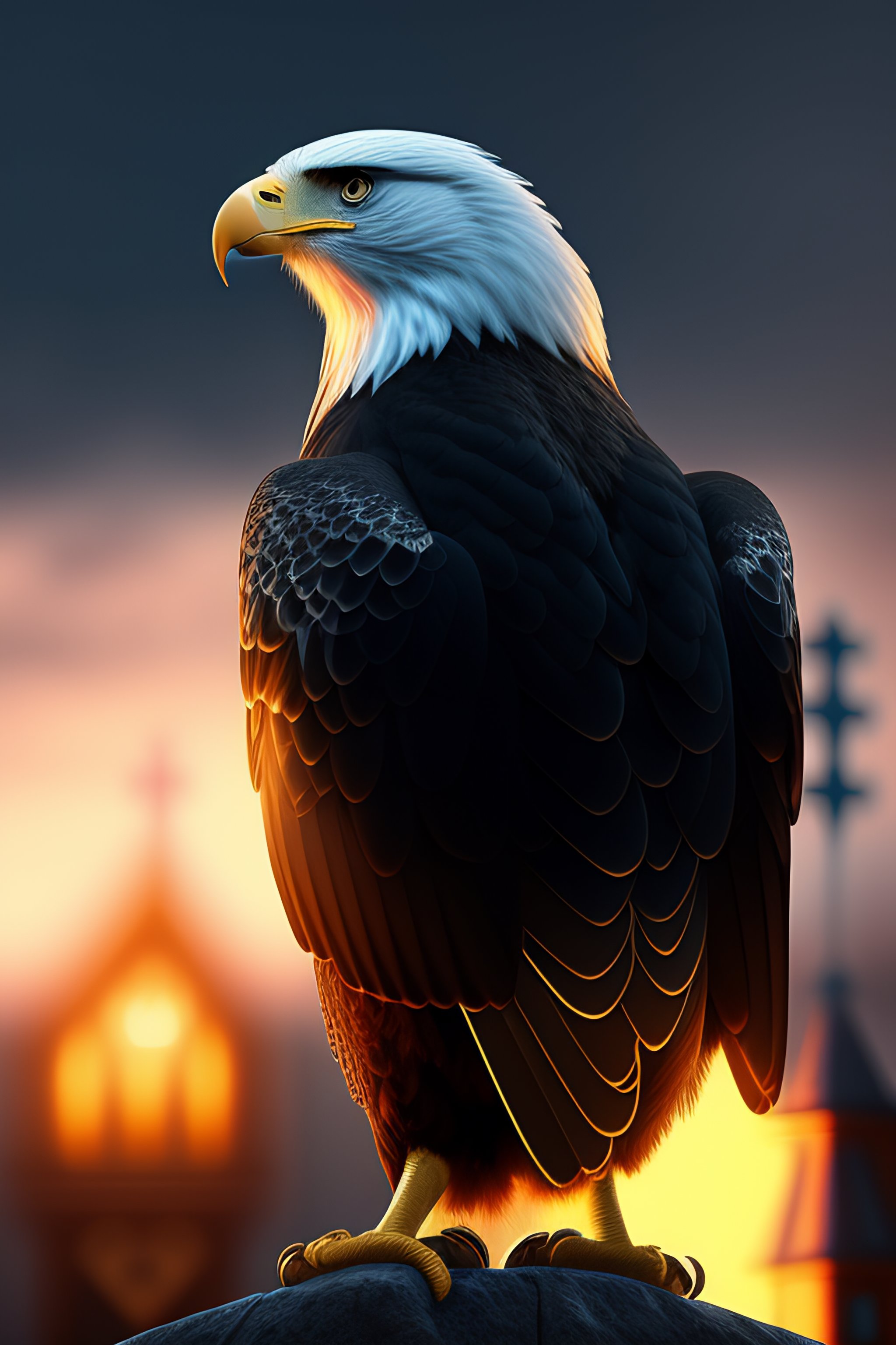 Lexica - A extremely realistic eagle with high detail night vision ...