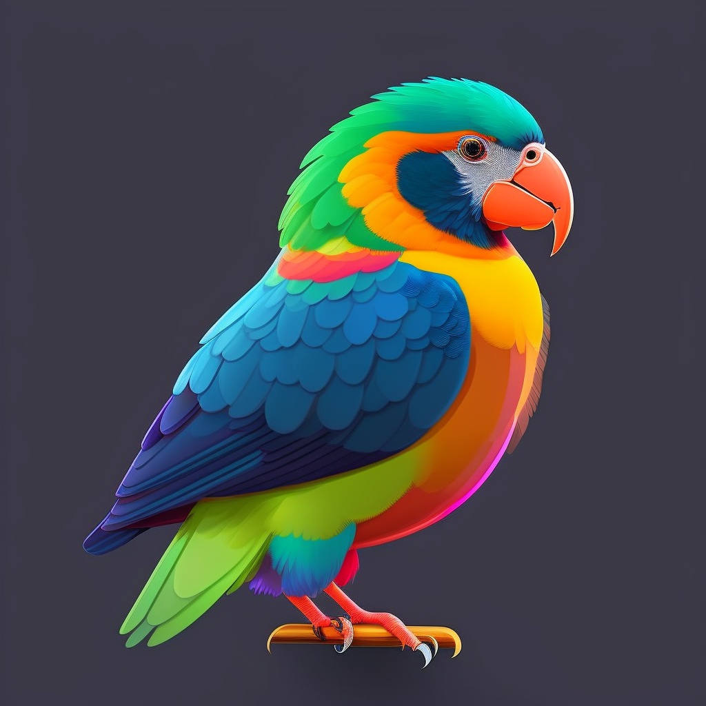 Lexica - A stochastic parrot, flat design, vector art, behance