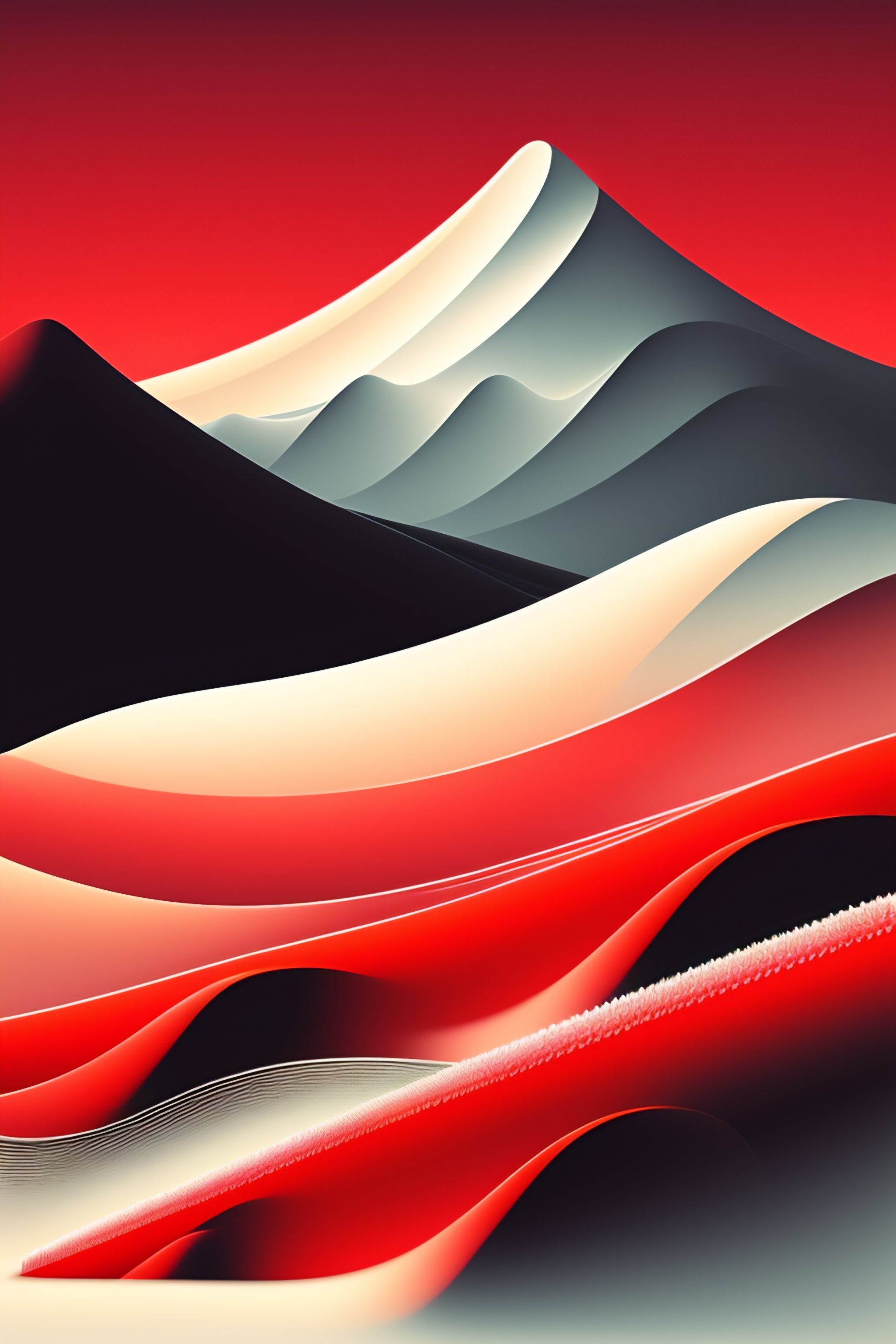 Lexica - Stunning vector art landscape, minimalism, red and white