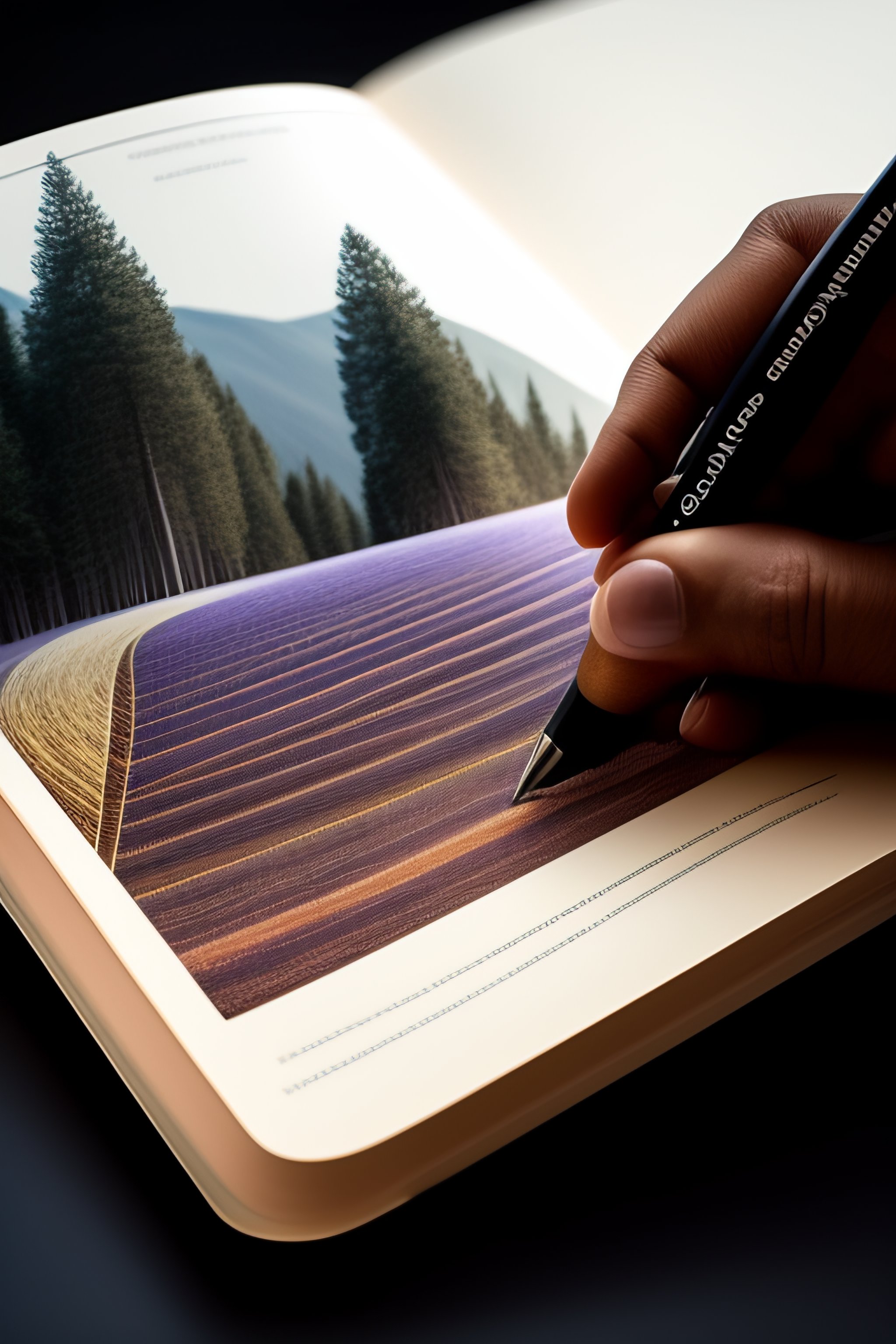 Lexica - A pen-plotter writing "Tracing the Line" on the cover of an ...