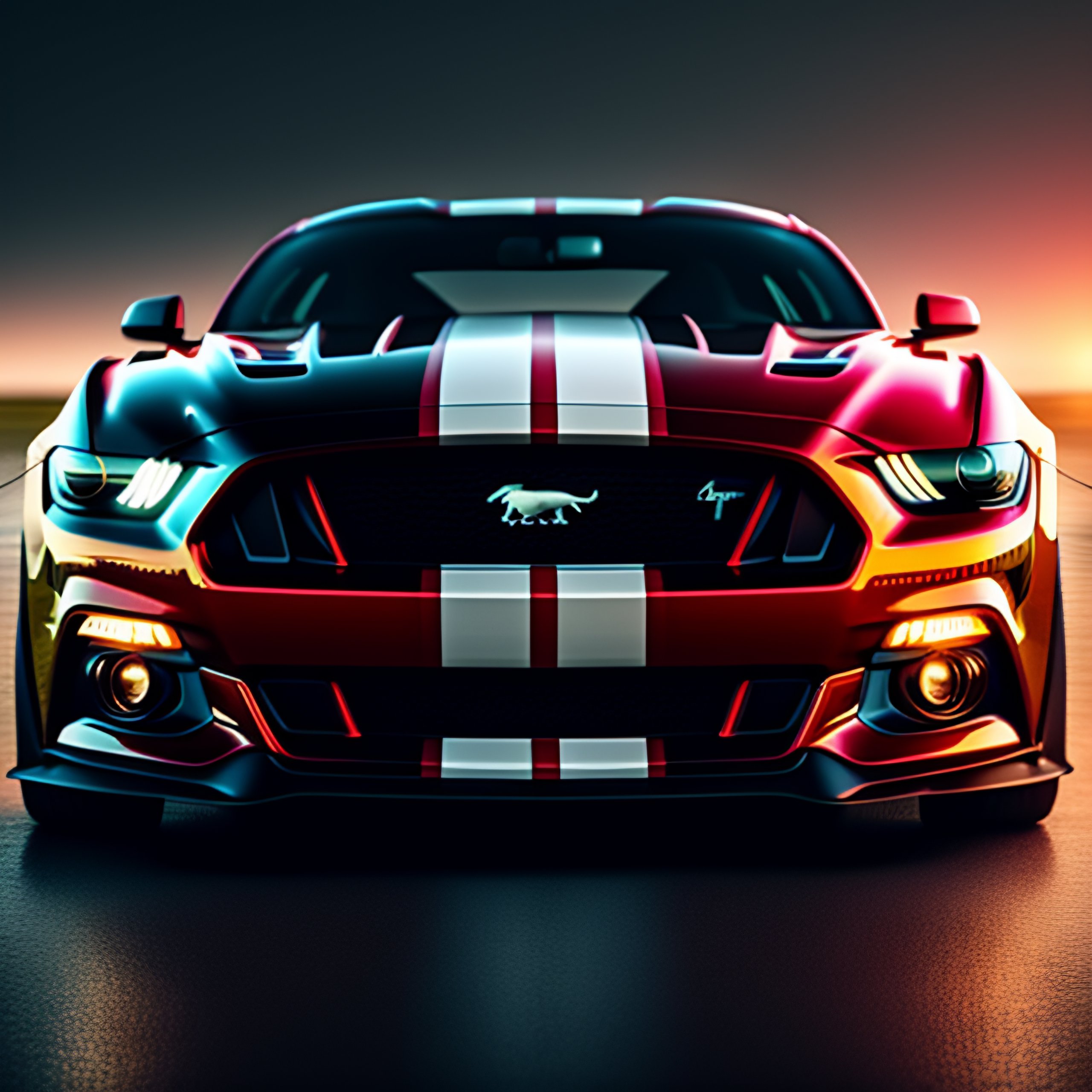 Lexica - Ford Mustang GT race finish first, Front View, Vectorized ...