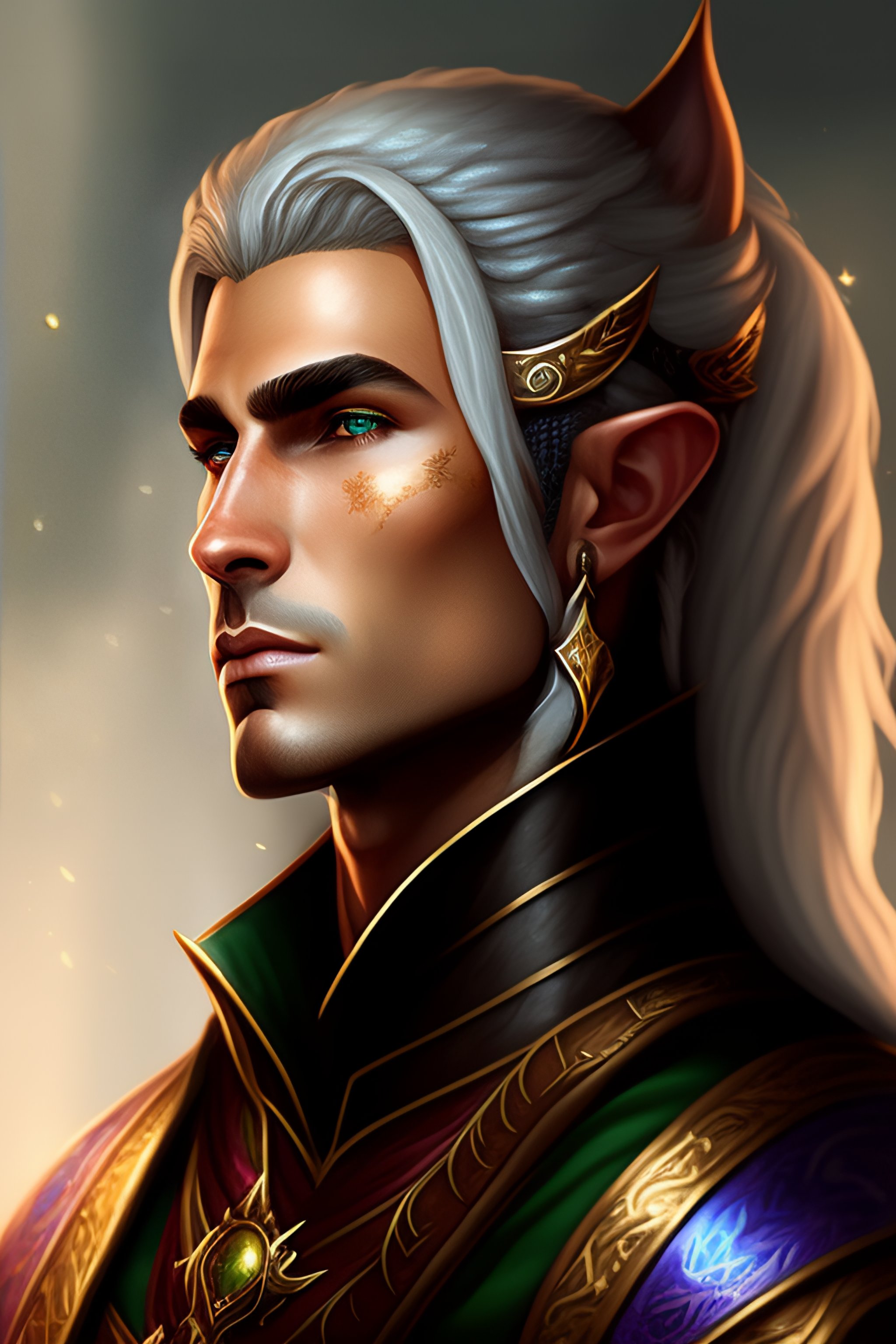 Lexica Fantasy Portrait Of A Male Elf Ranger Custom Character Art