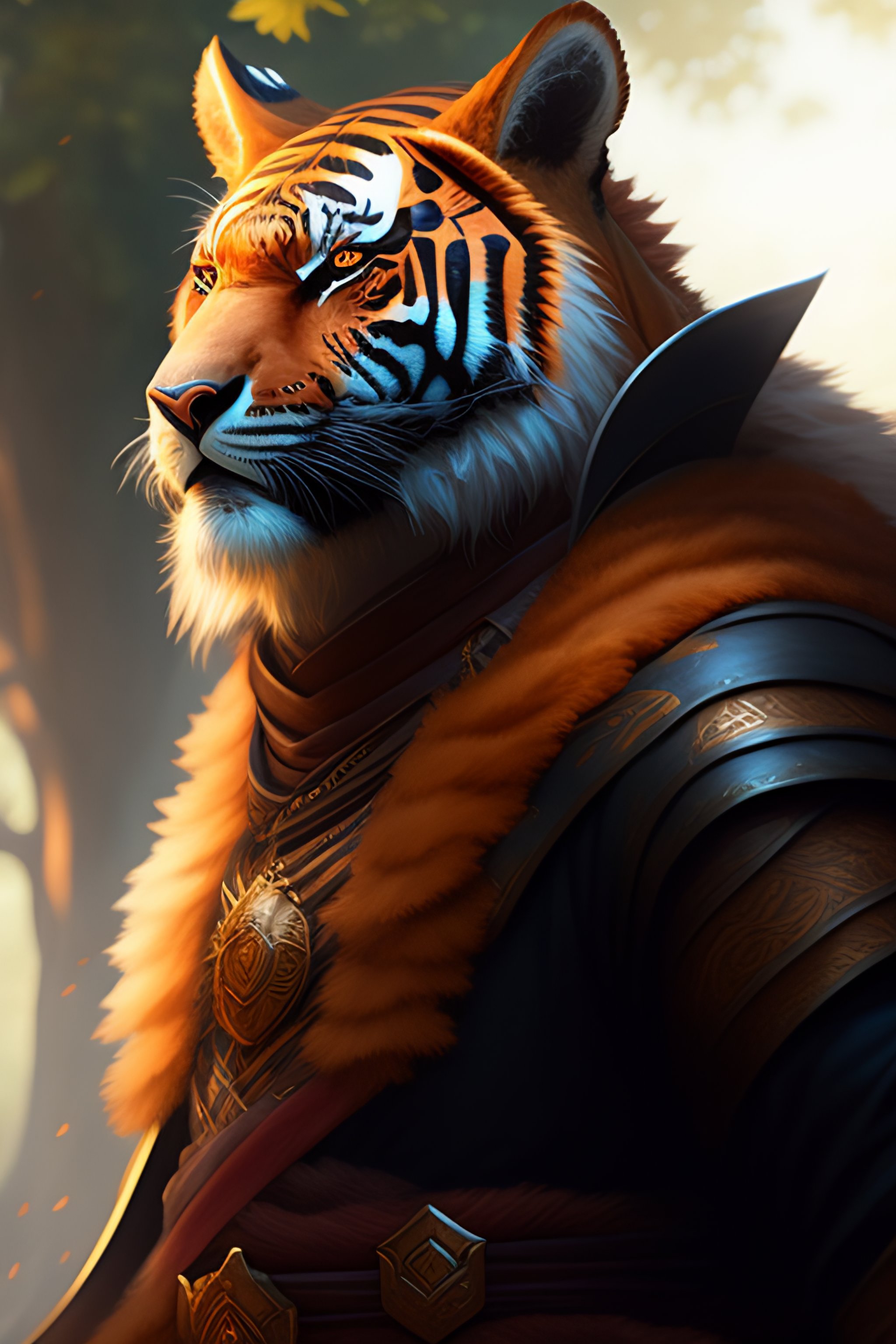 Lexica - Druid, tiger, samurai, by justin gerard and greg rutkowski ...