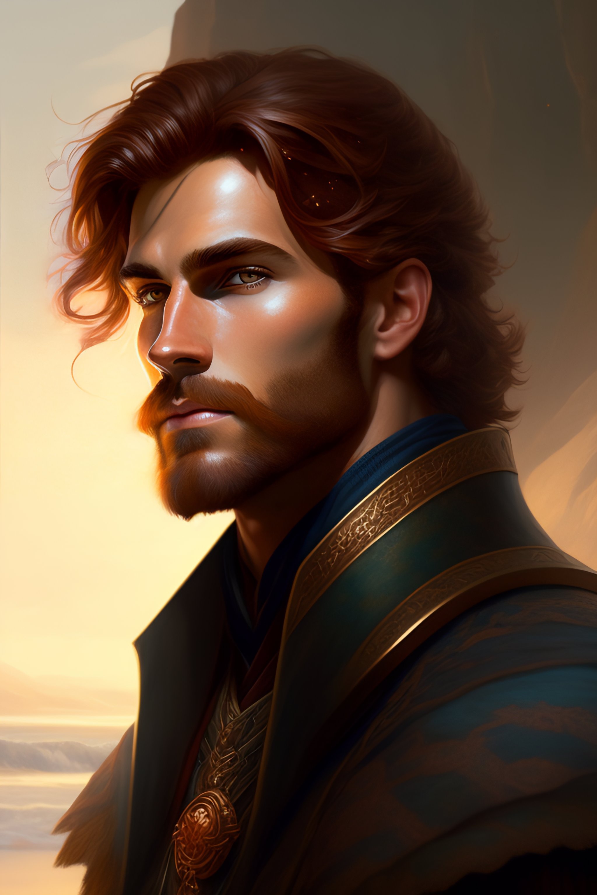 Lexica - Portrait of a 30 year old ruggedly handsome joyful merchant ...