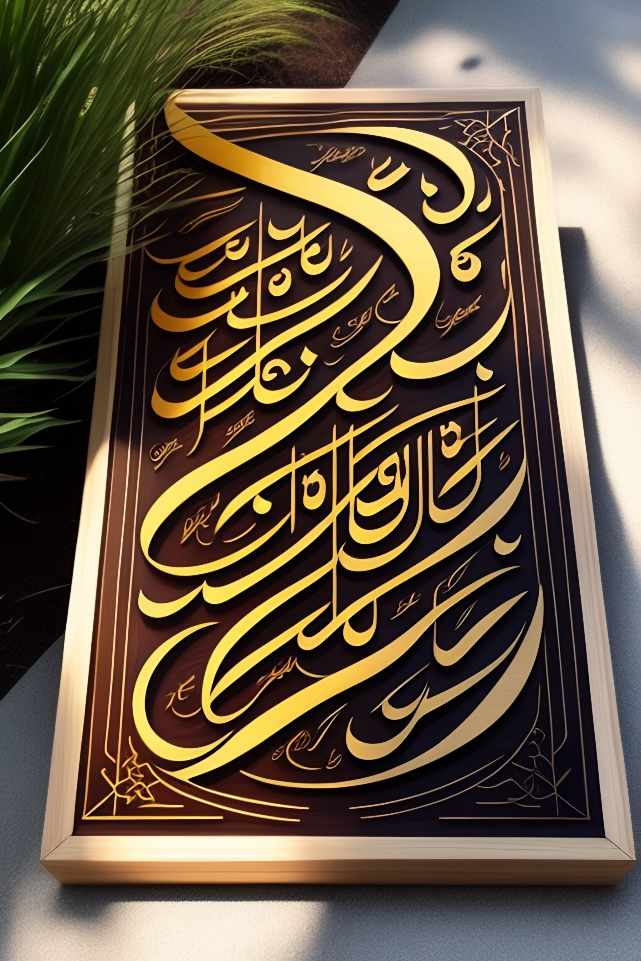 Lexica - Pour paint arabic calligraphy on laser cut wood