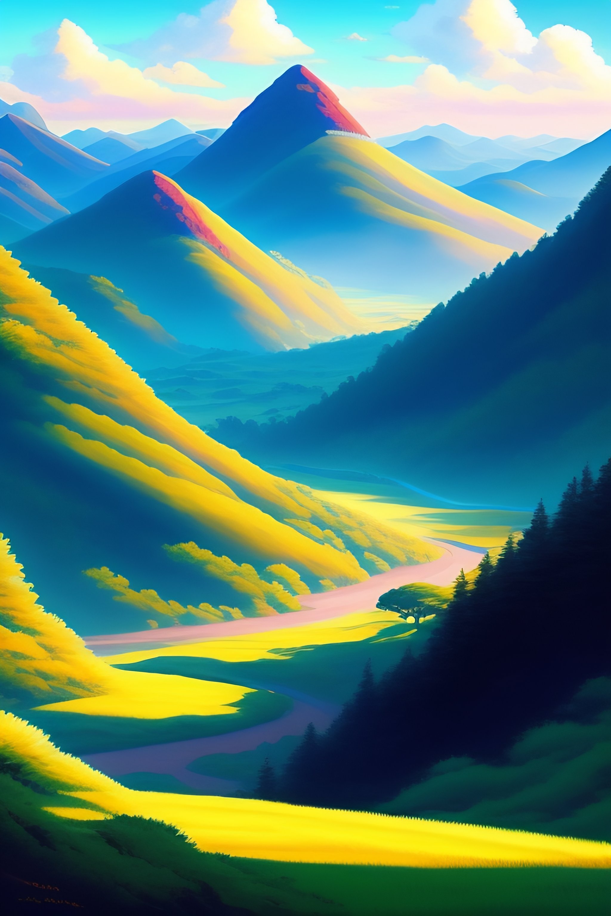 Lexica - Stunning landscape oil painting from Studio Ghibli film, by ...