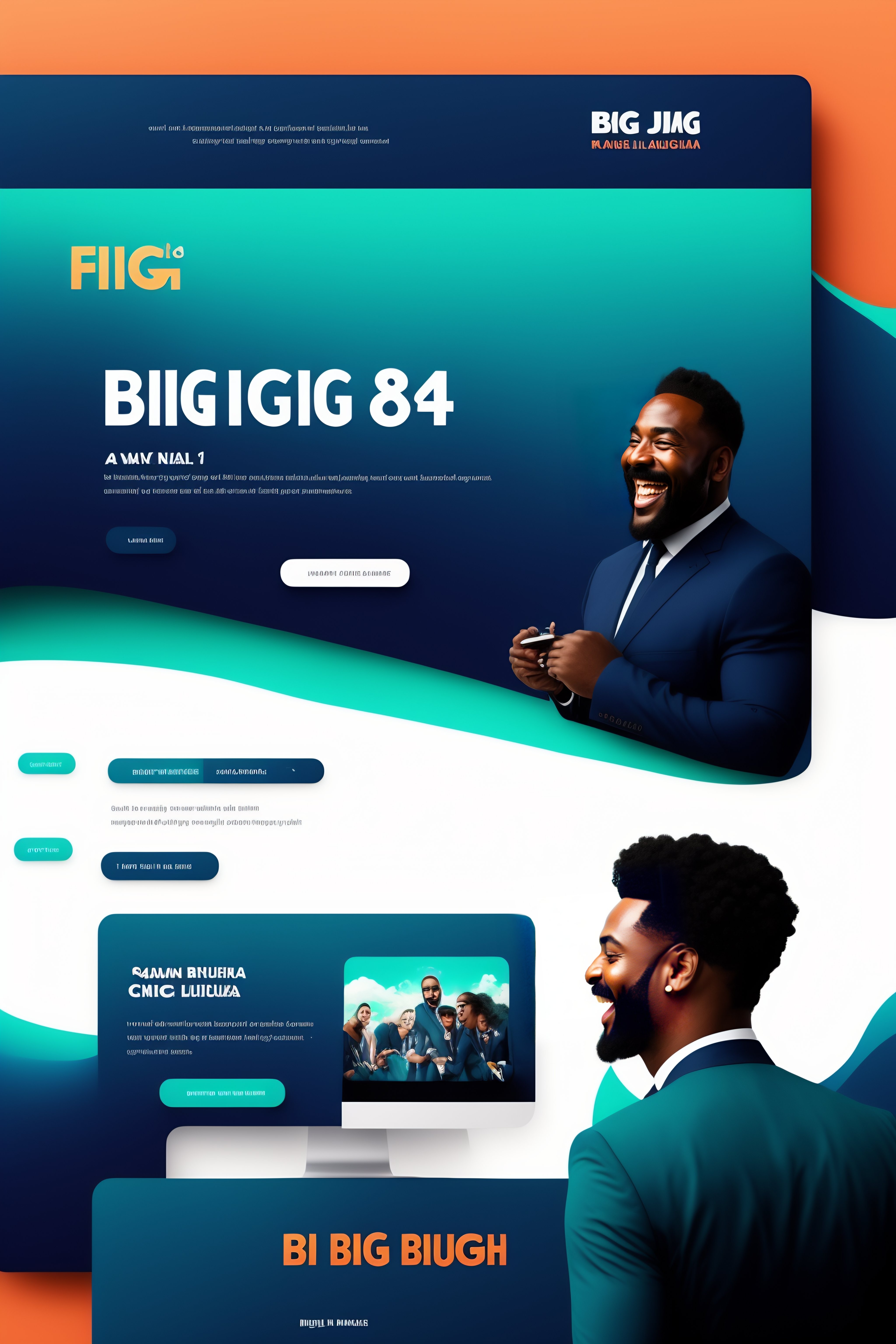 Lexica - Create a UI / UX Landing page for a comedy network called Big ...