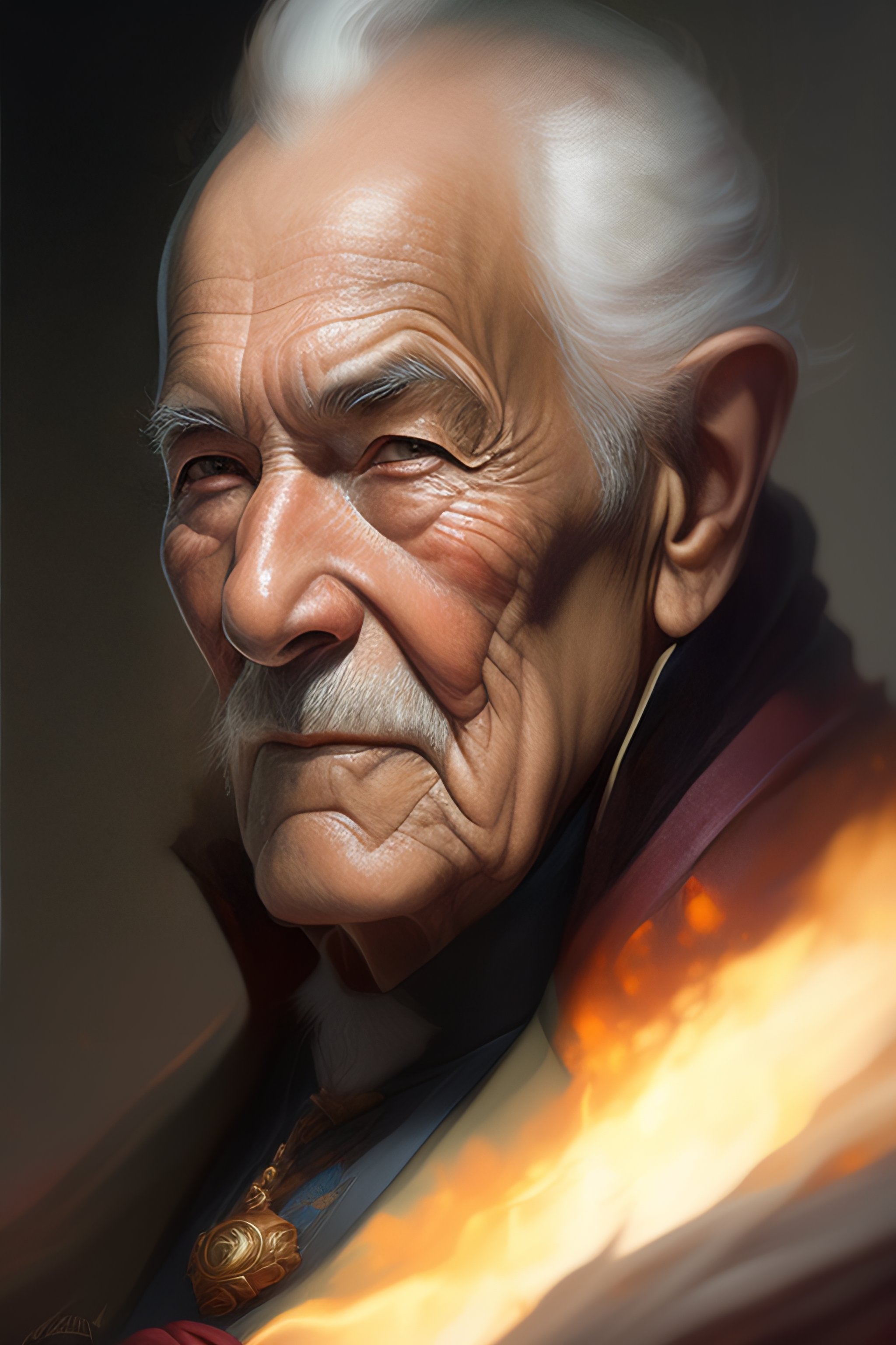 Lexica - Portrait of Old mage, Wrinkly, old, boils, warts, disfigured ...