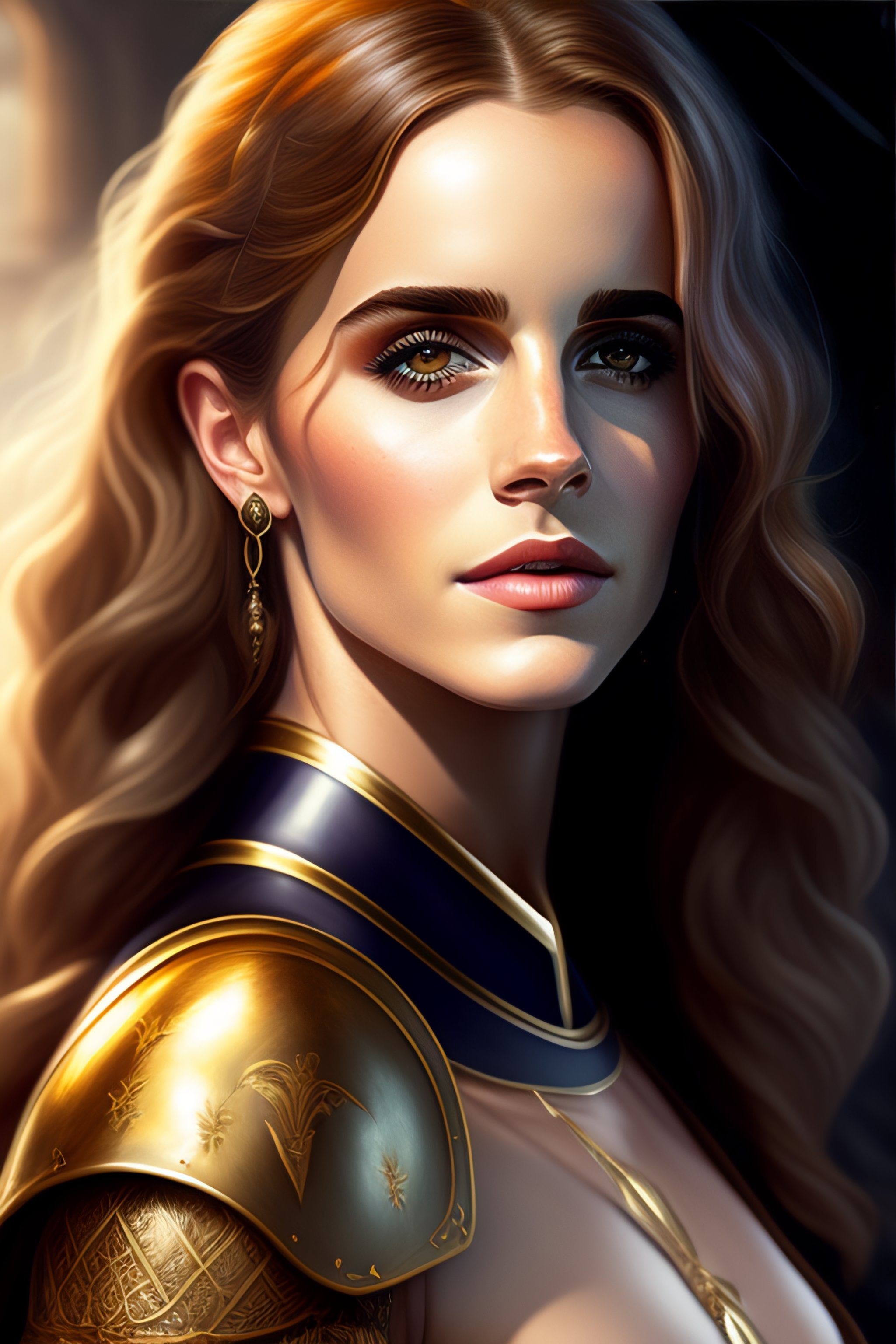 Lexica - Full potrait of Emma watson Muscular and powerful medieval ...