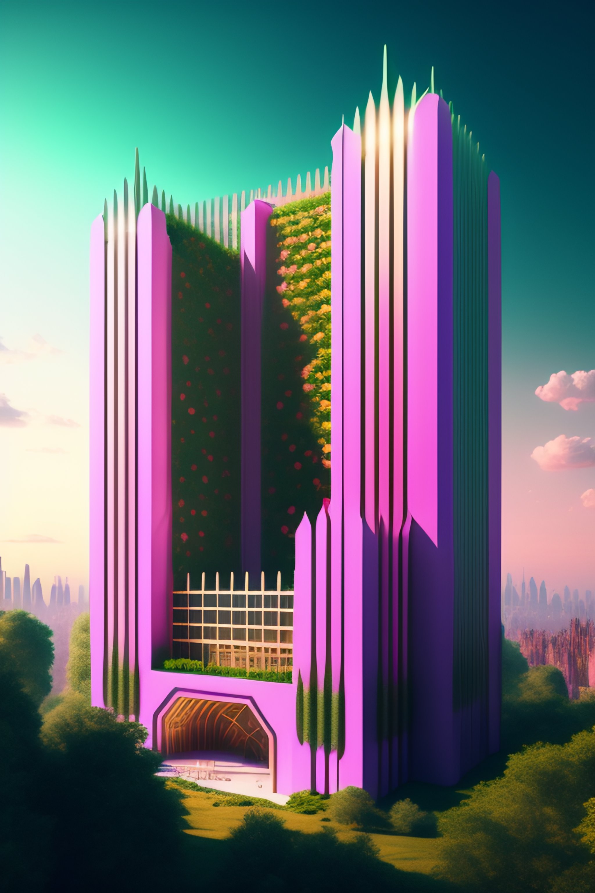 Lexica - Massive scale, fusing wildflowers and climbing roses tower of ...