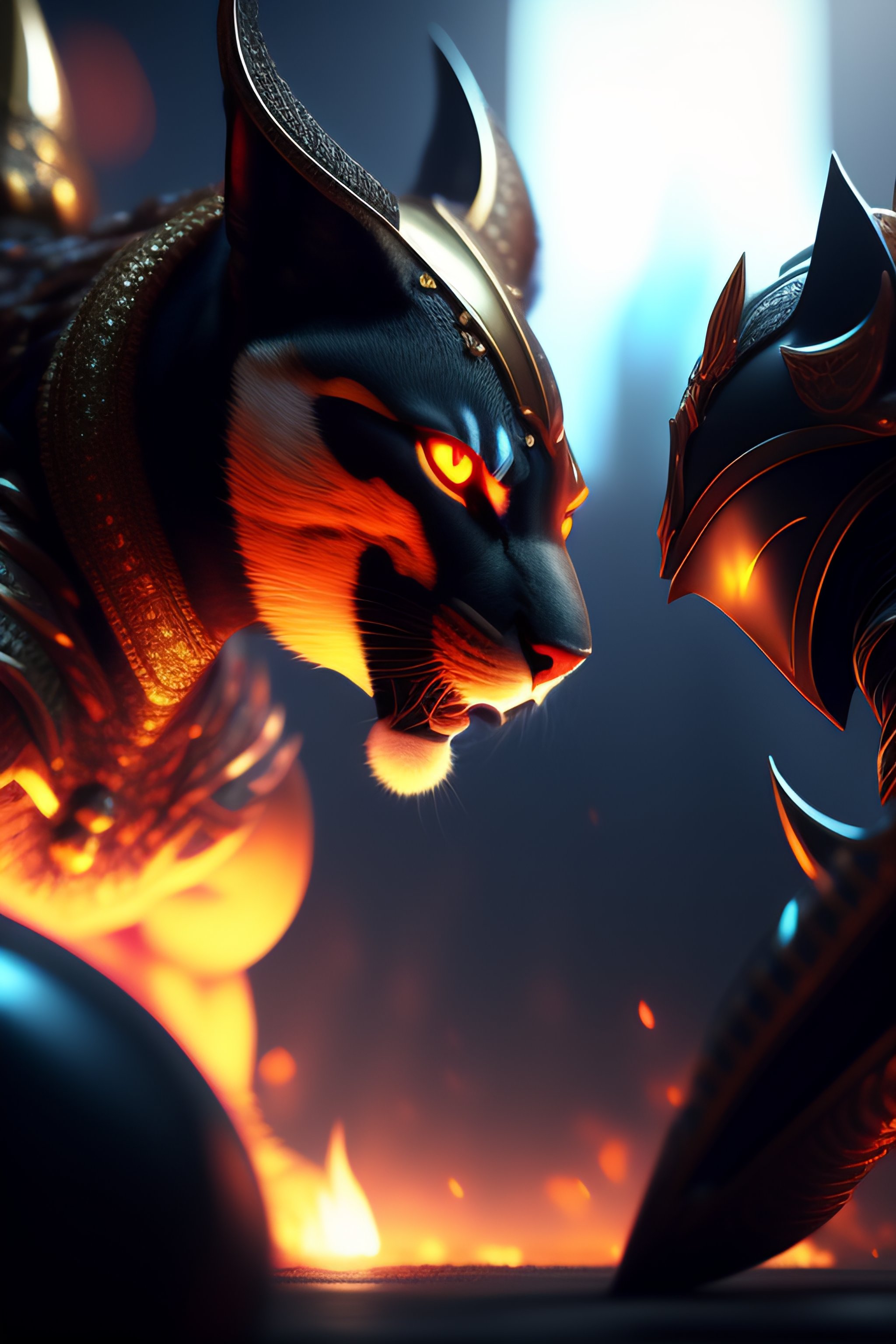 Lexica - Blender render of an epic battle, dramatic lighting, intricate, elegant, highly ...