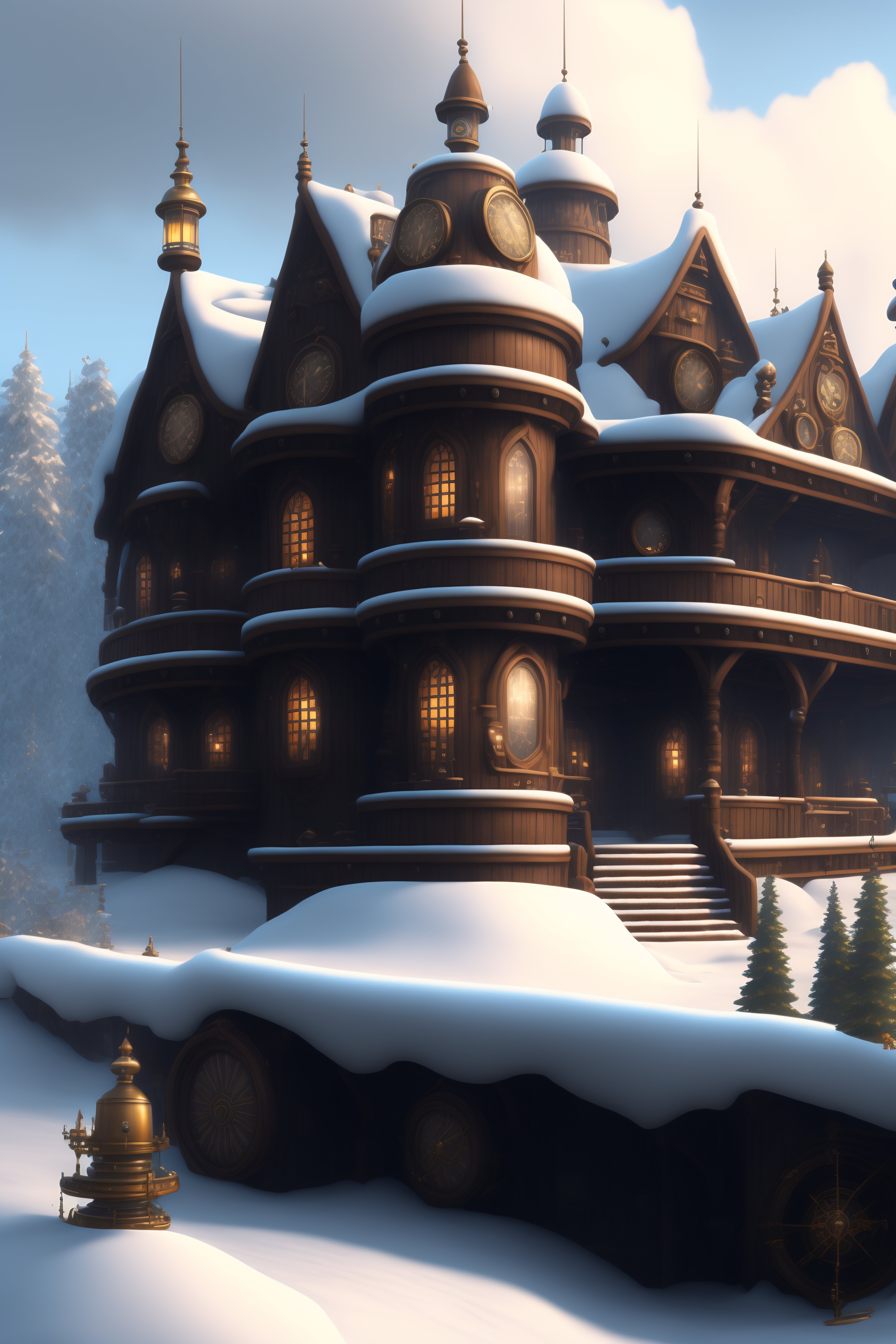 Steampunk School Building