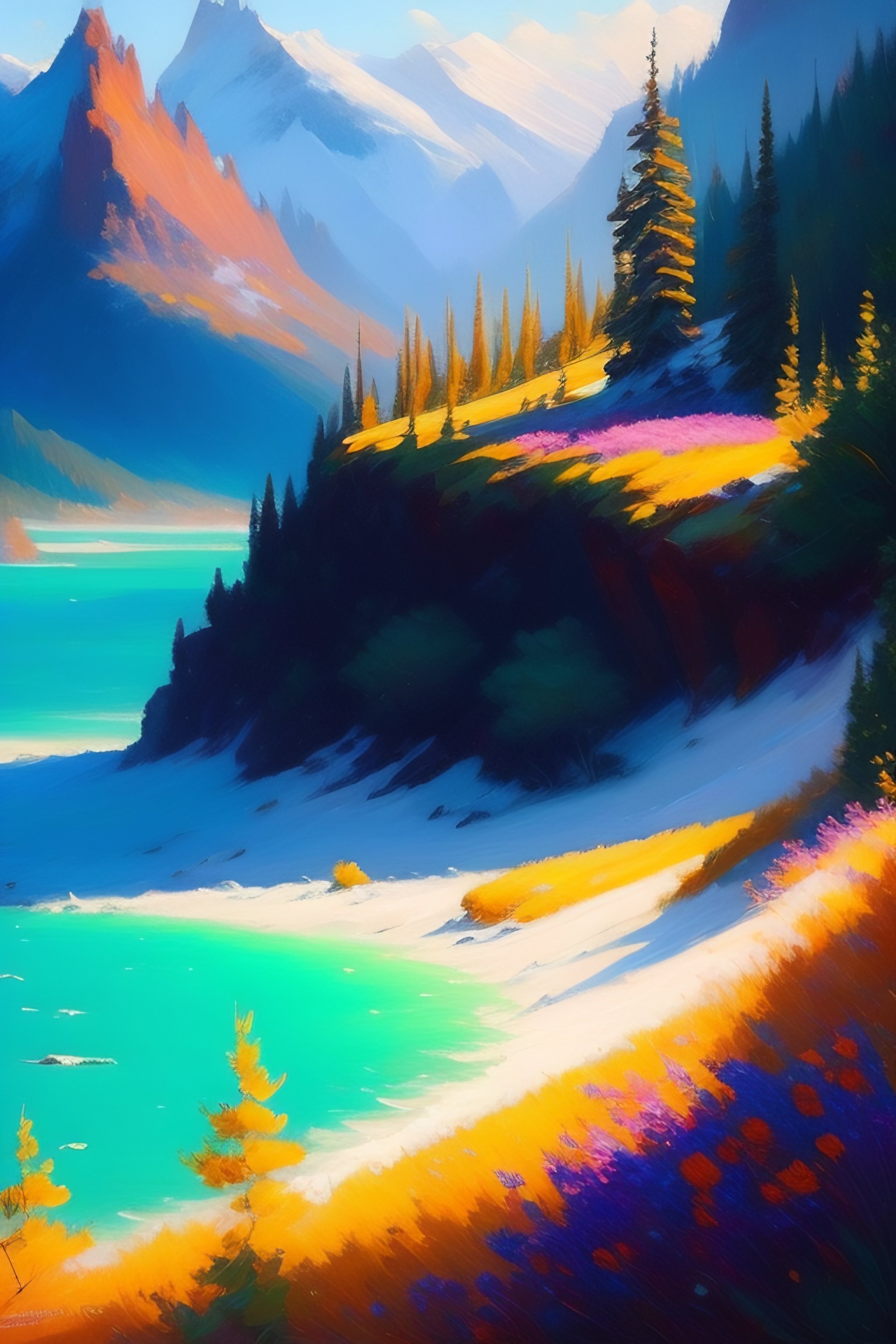 Lexica - Majestic nature scenery, breathtaking oil painting by erin ...