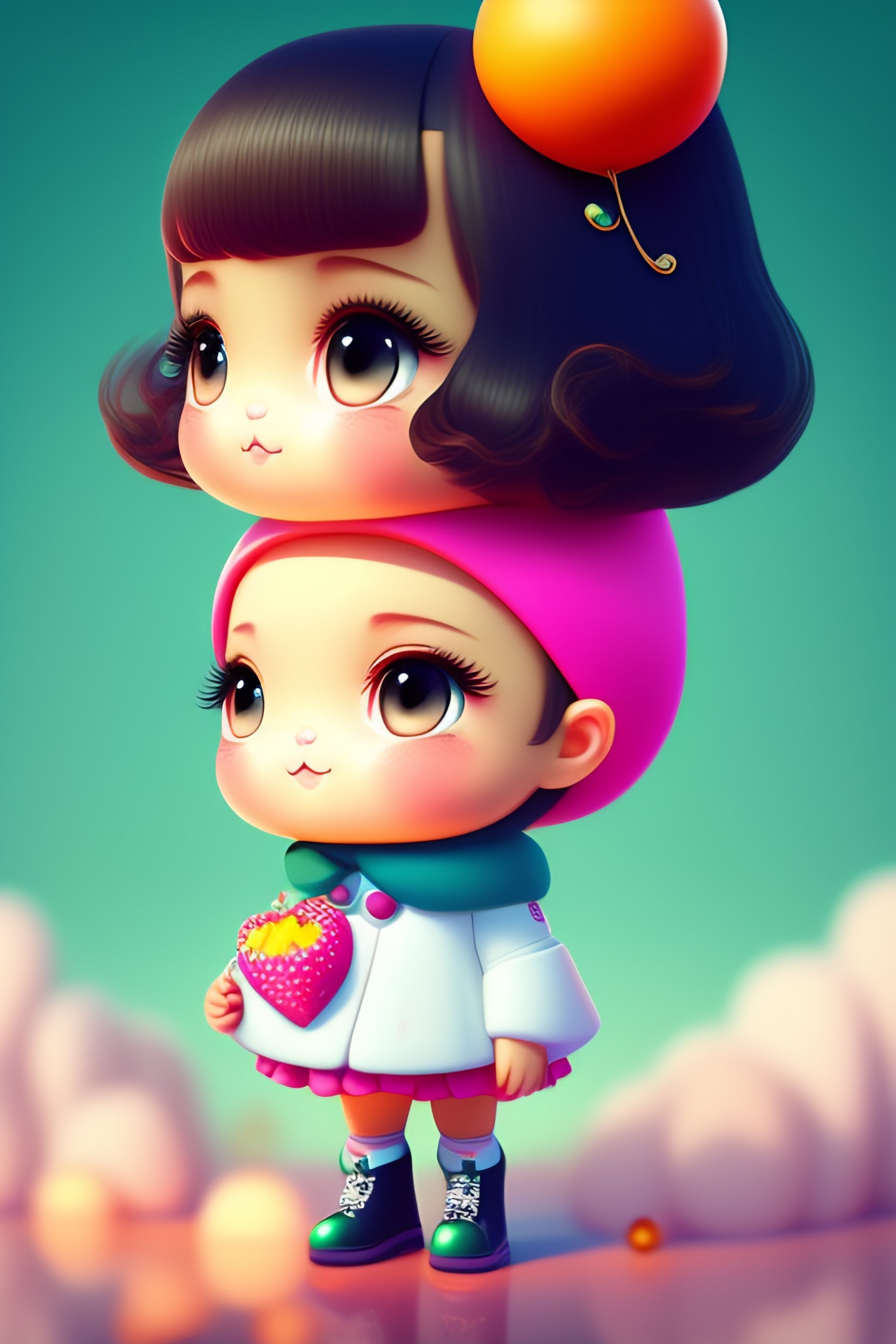 Lexica - Cute and adorable cartoon, surrealism, super cute,3D, kawaii, girl