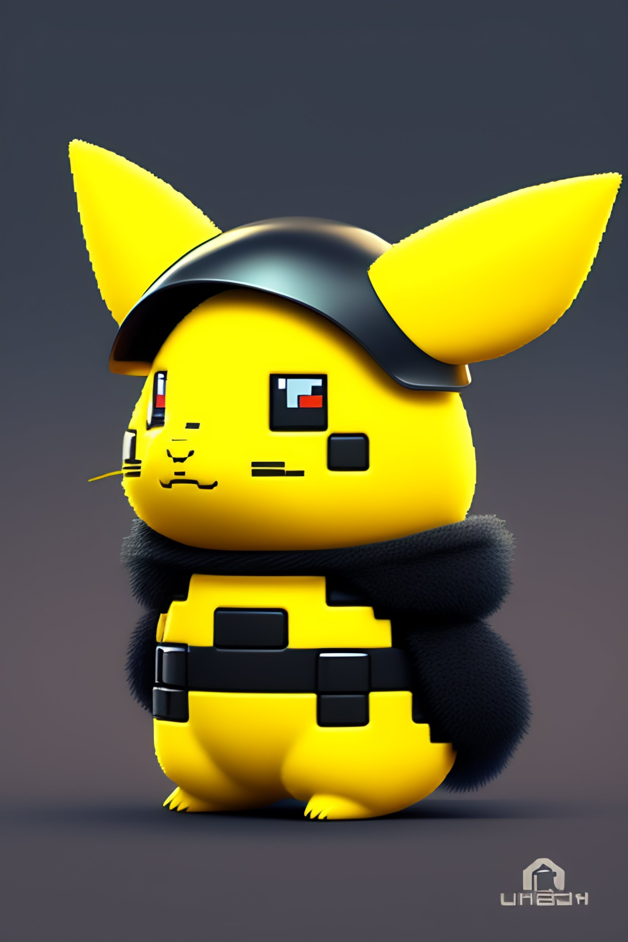 Lexica - Pixel art style, pikachu, with futuristic helmet, He has laser ...
