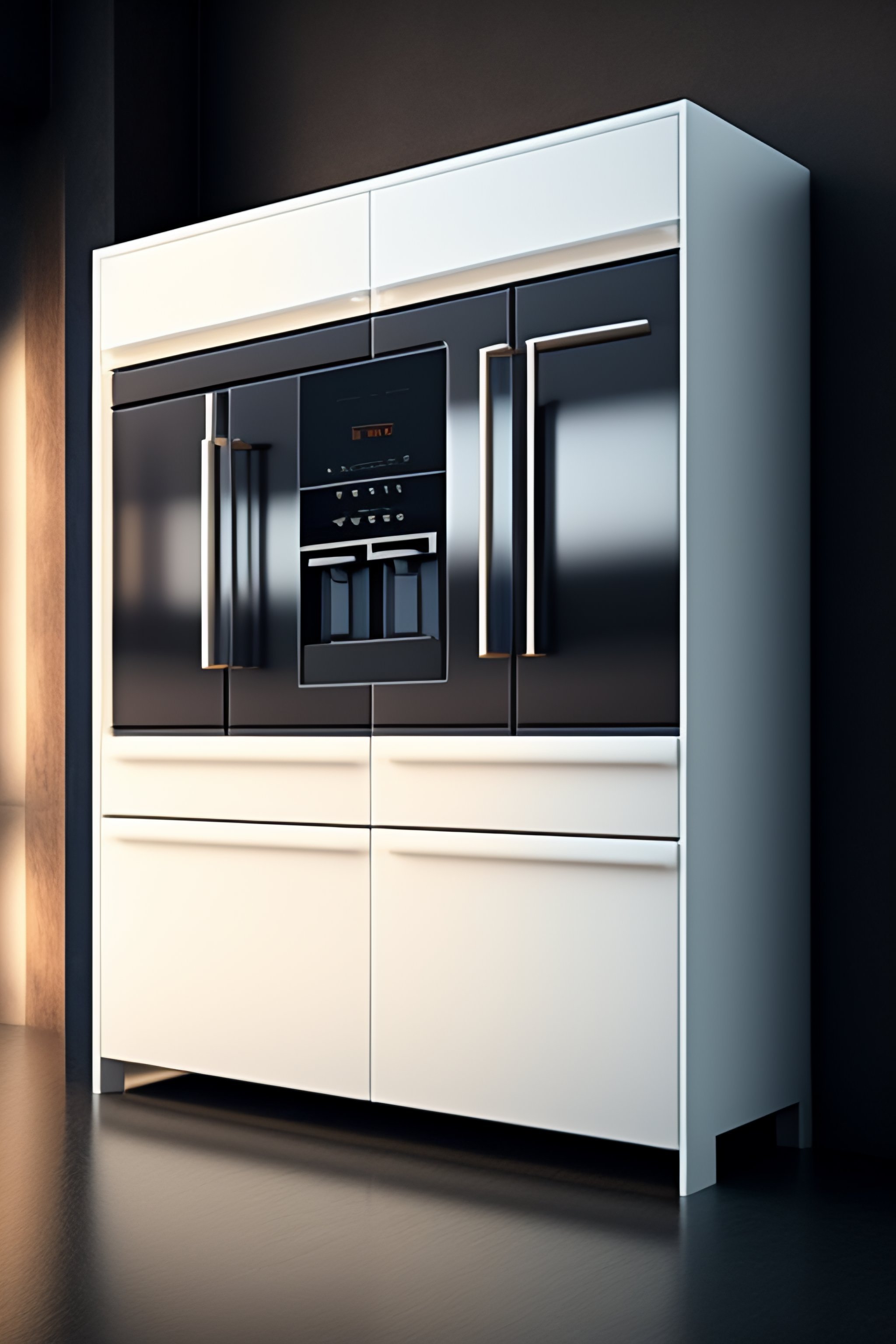 Lexica - Row of white kitchen fridges giant concrete modern brutalism ...